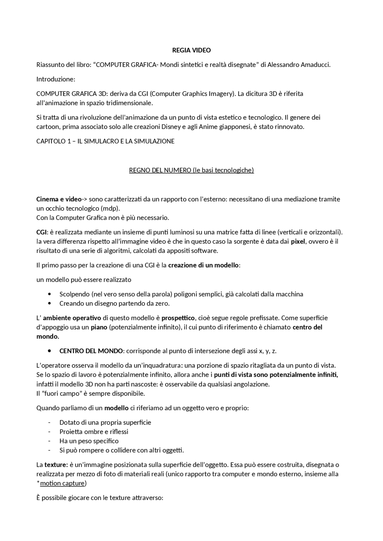 Computer Grafica Riassunto Libro Di Alessandro Amaducci Docsity