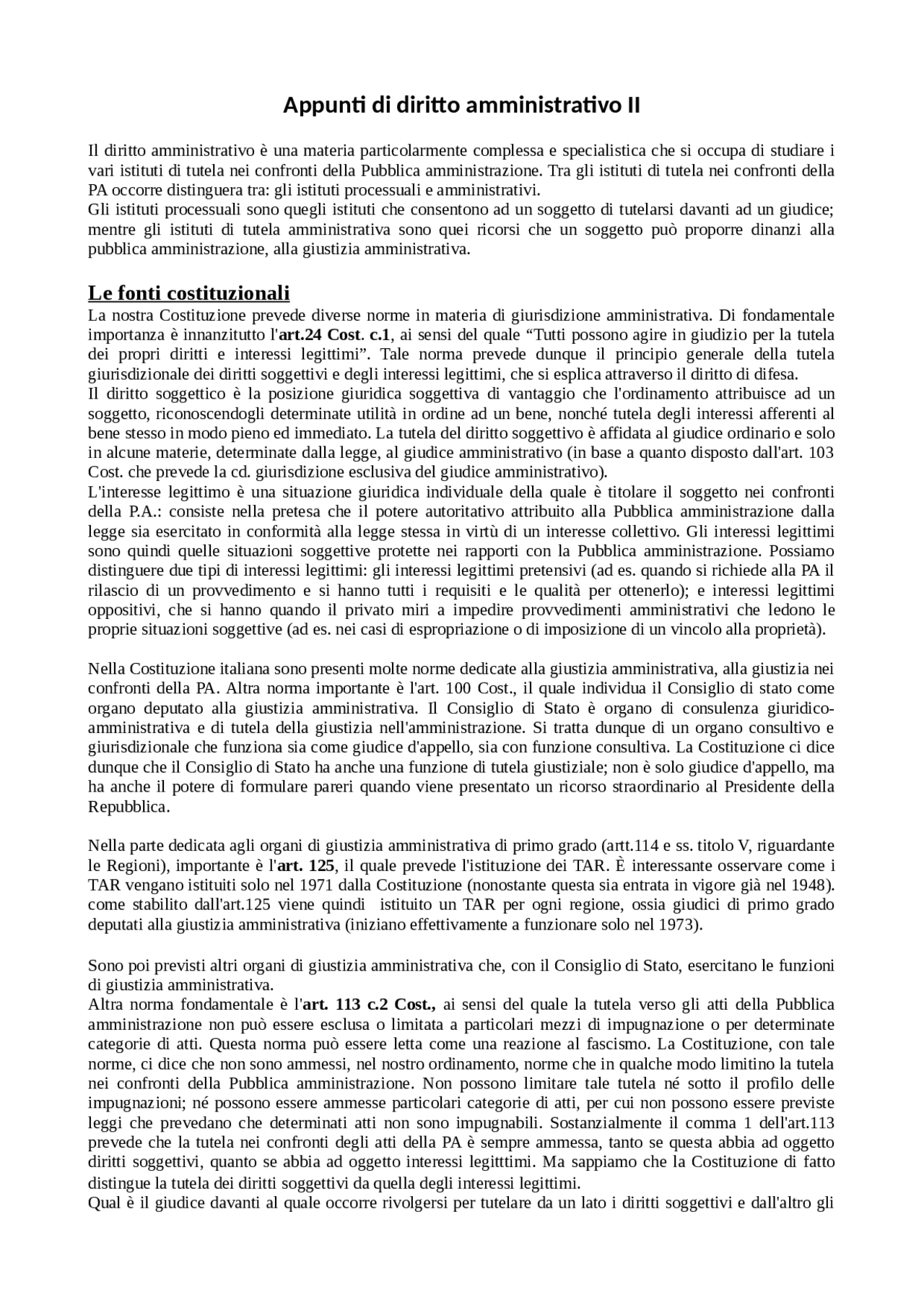 Appunti Diritto Amministrativo Ii Docsity
