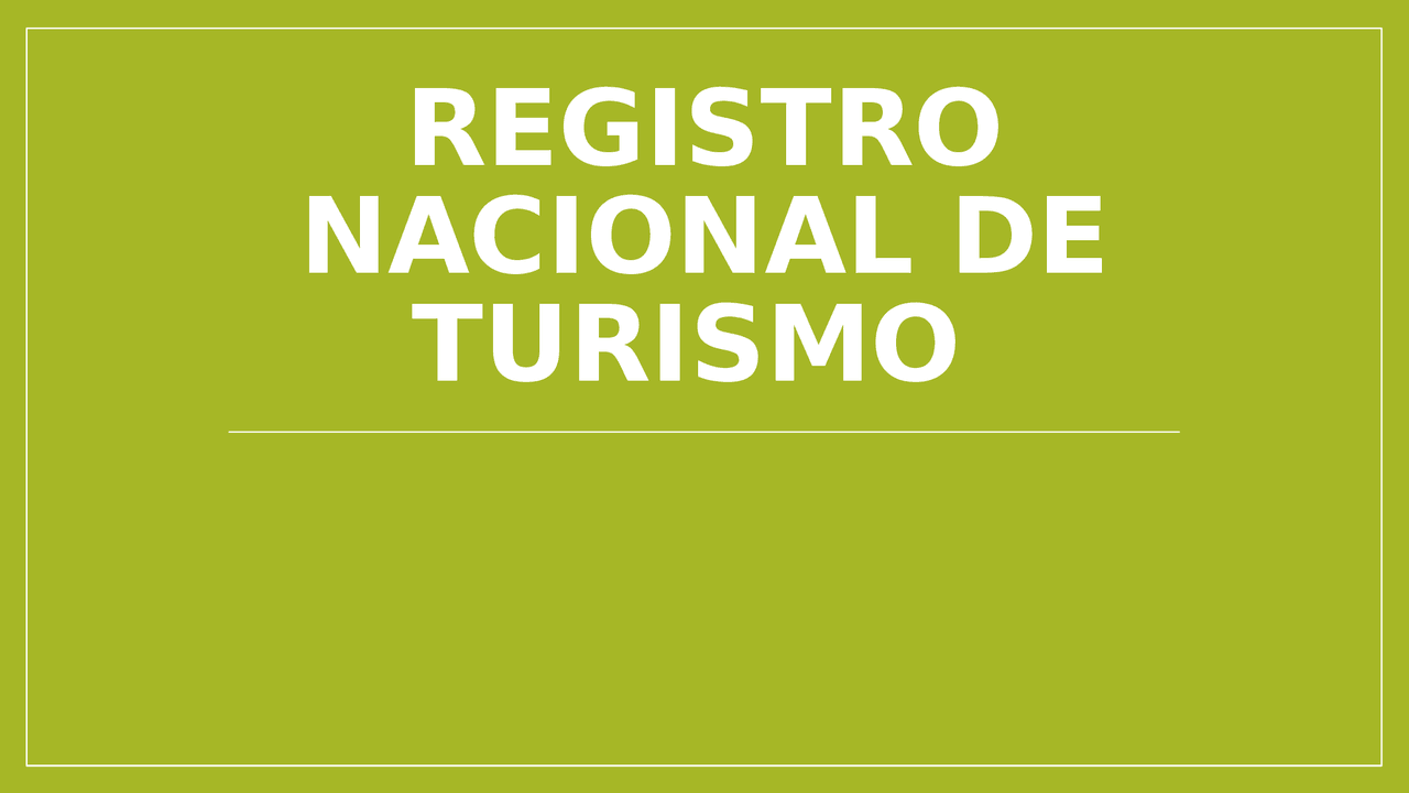 Registro nacional de turismo - Docsity