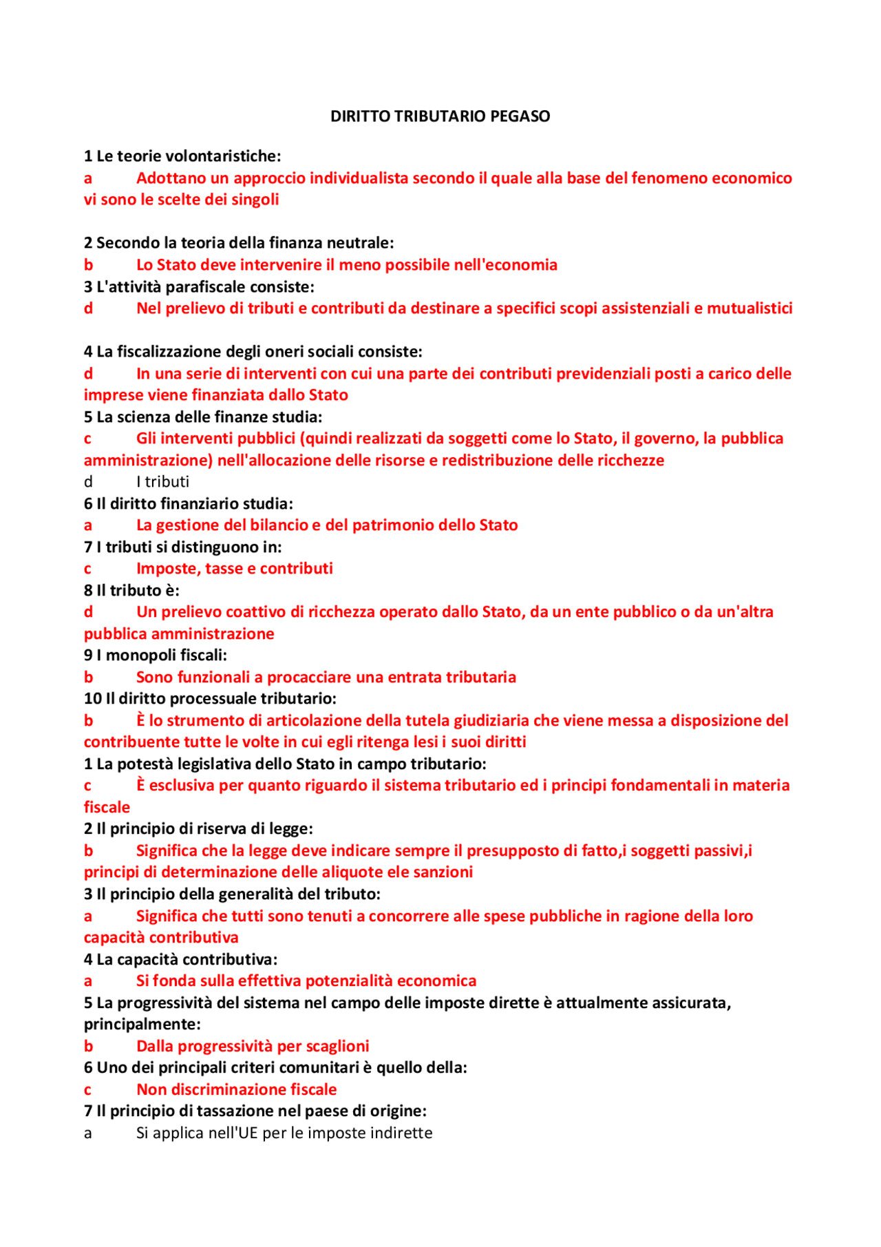 esame diritto tributario | Prove d'esame di Diritto Tributario | Docsity