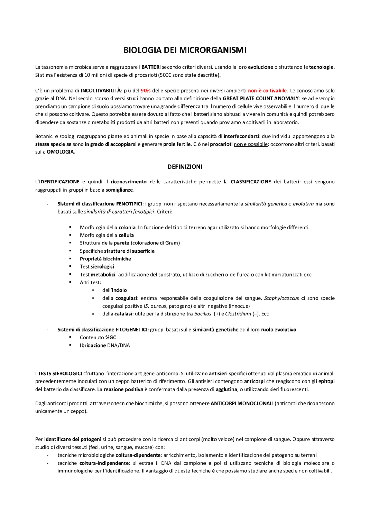 Biologia Dei Microrganismi Docsity