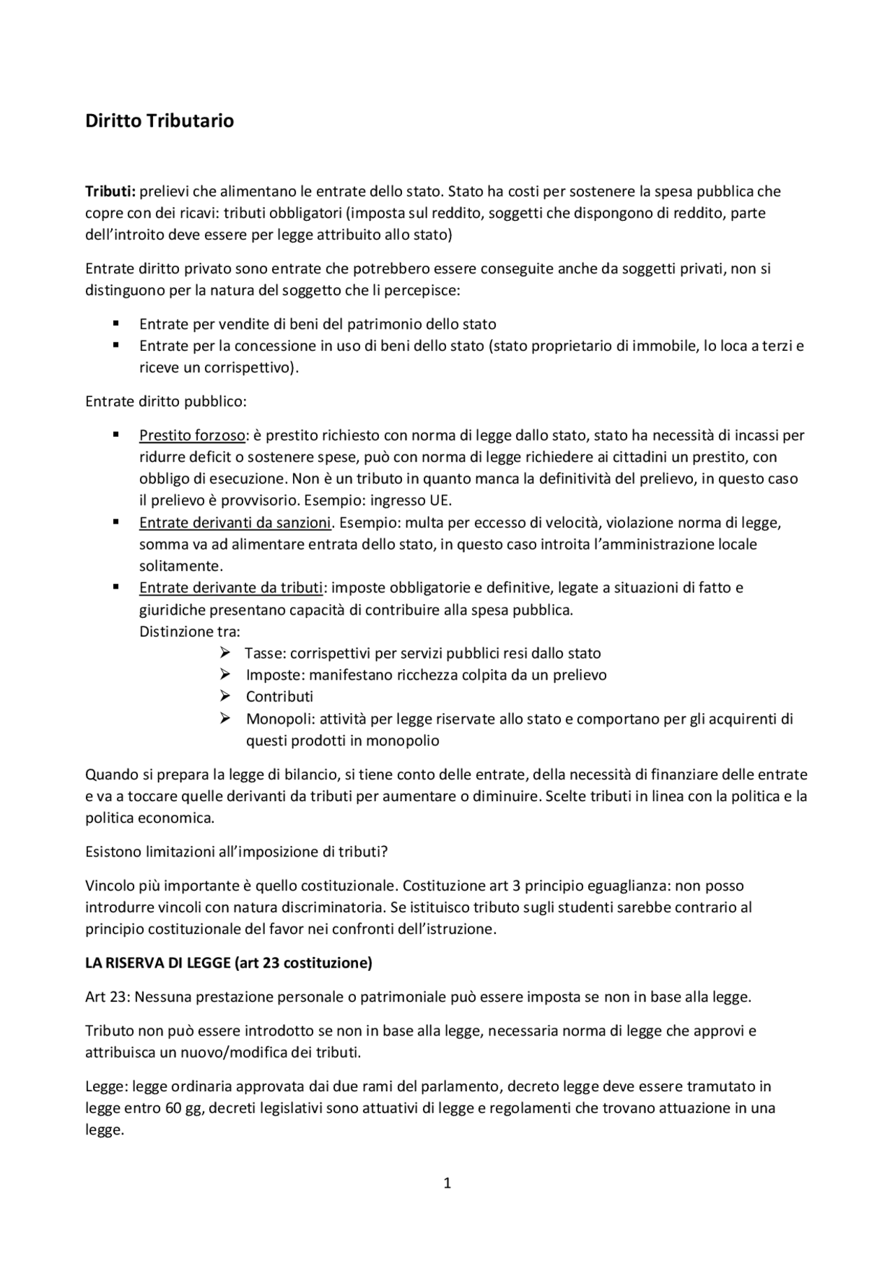 Appunti Di Diritto Tributario Appunti Di Diritto Tributario Docsity