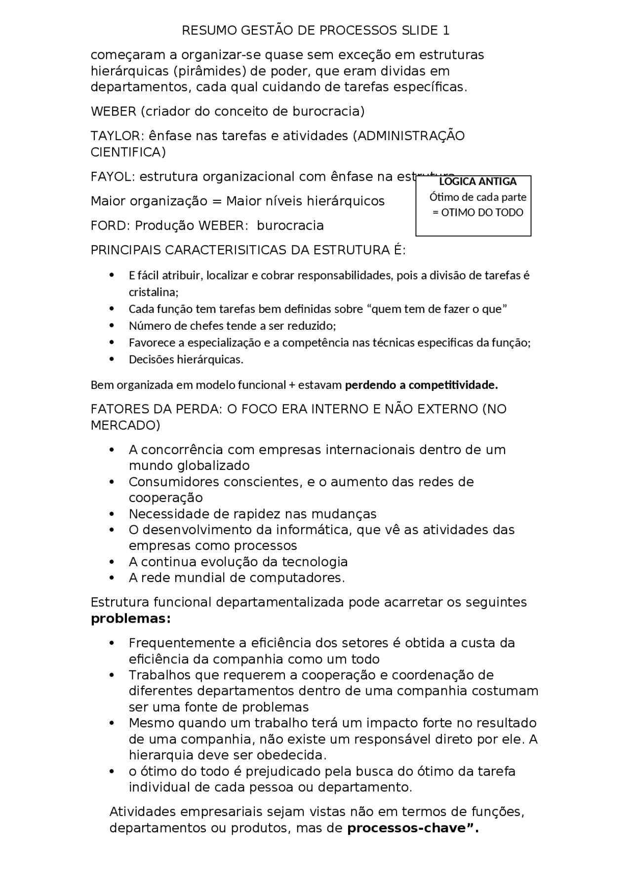 Conteudo de Gestão de Processos - Docsity