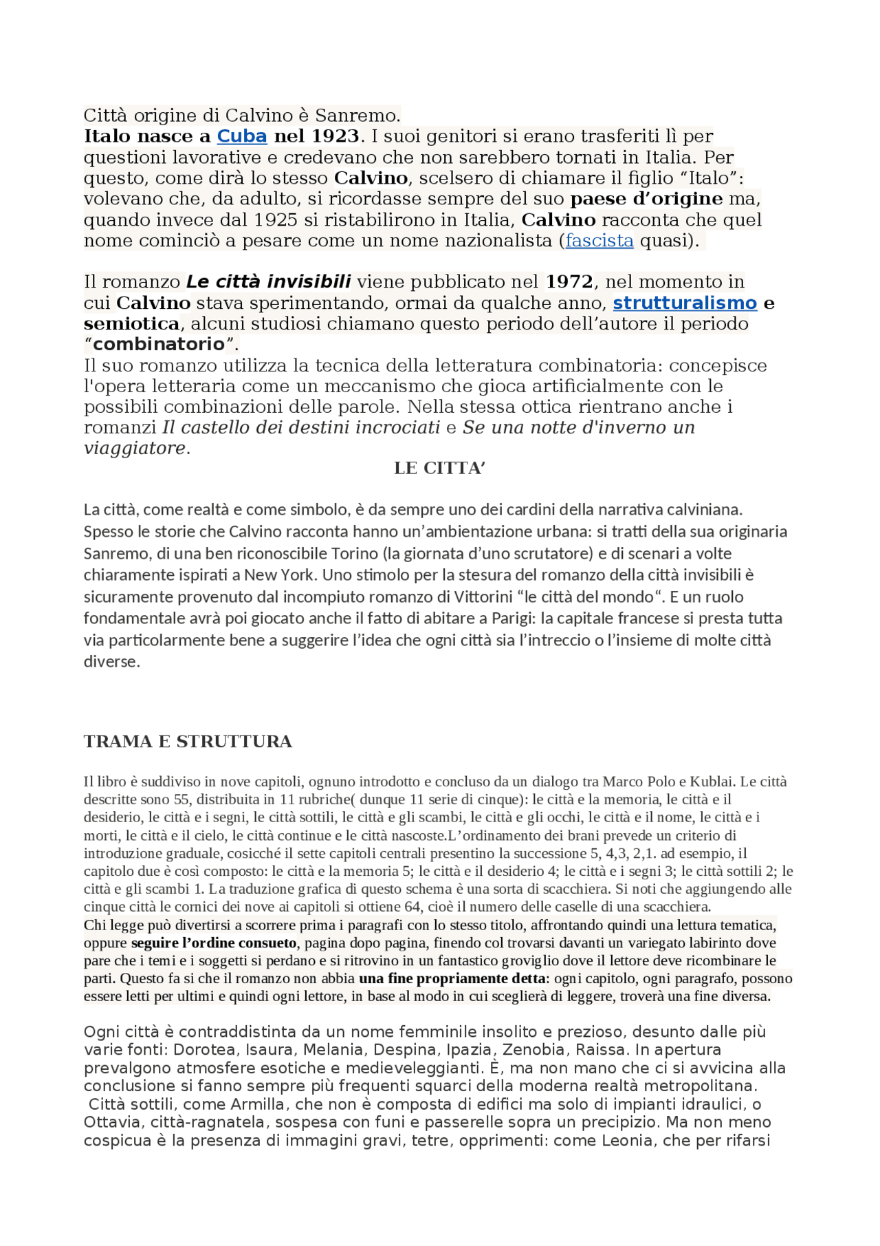 Riassunto Calvino E Le Città Invisibili Docsity