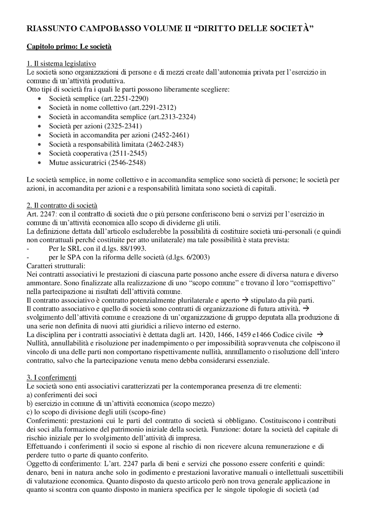 Riassunto Campobasso Volume Ii Docsity