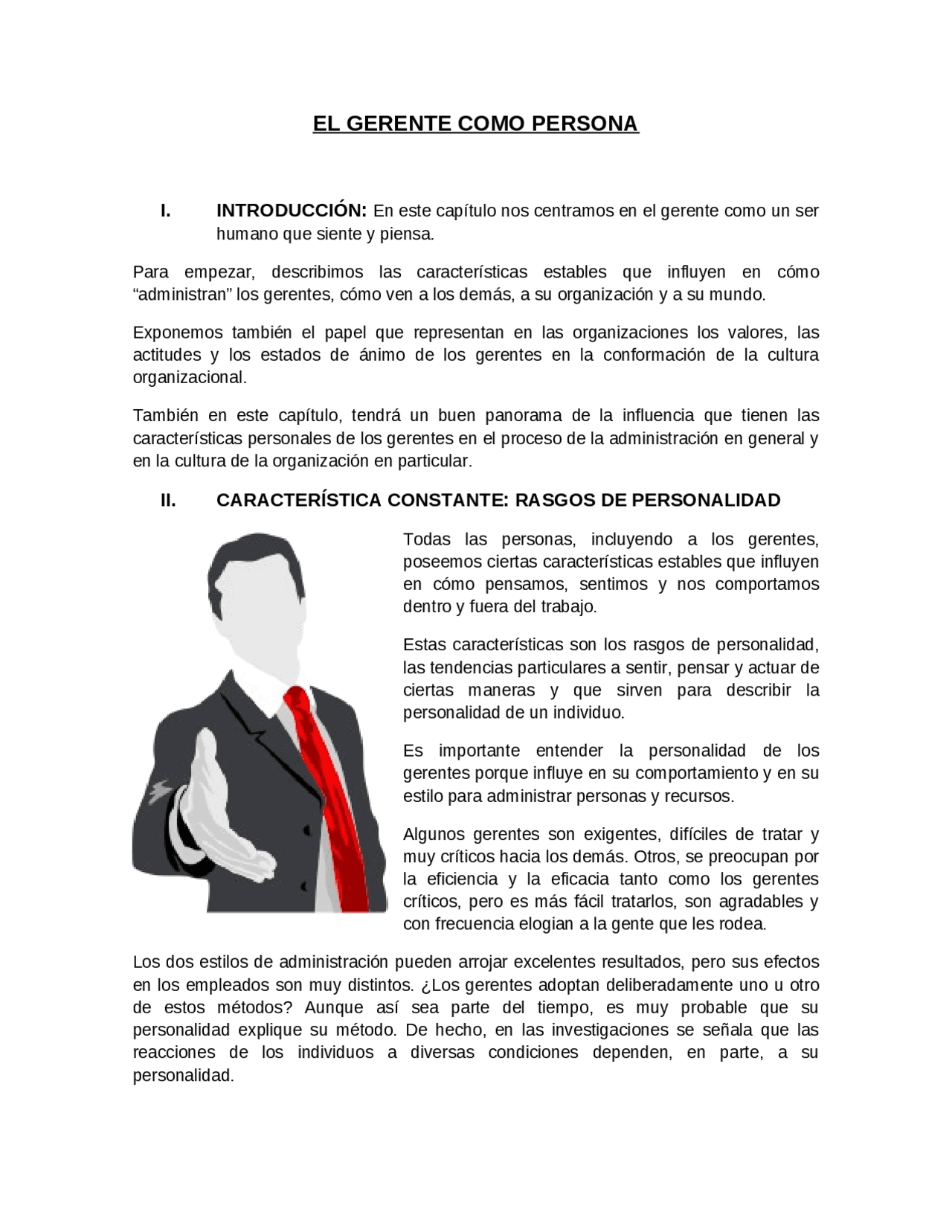 EL GERENTE COMO PERSONA | Apuntes de Administración de Empresas | Docsity