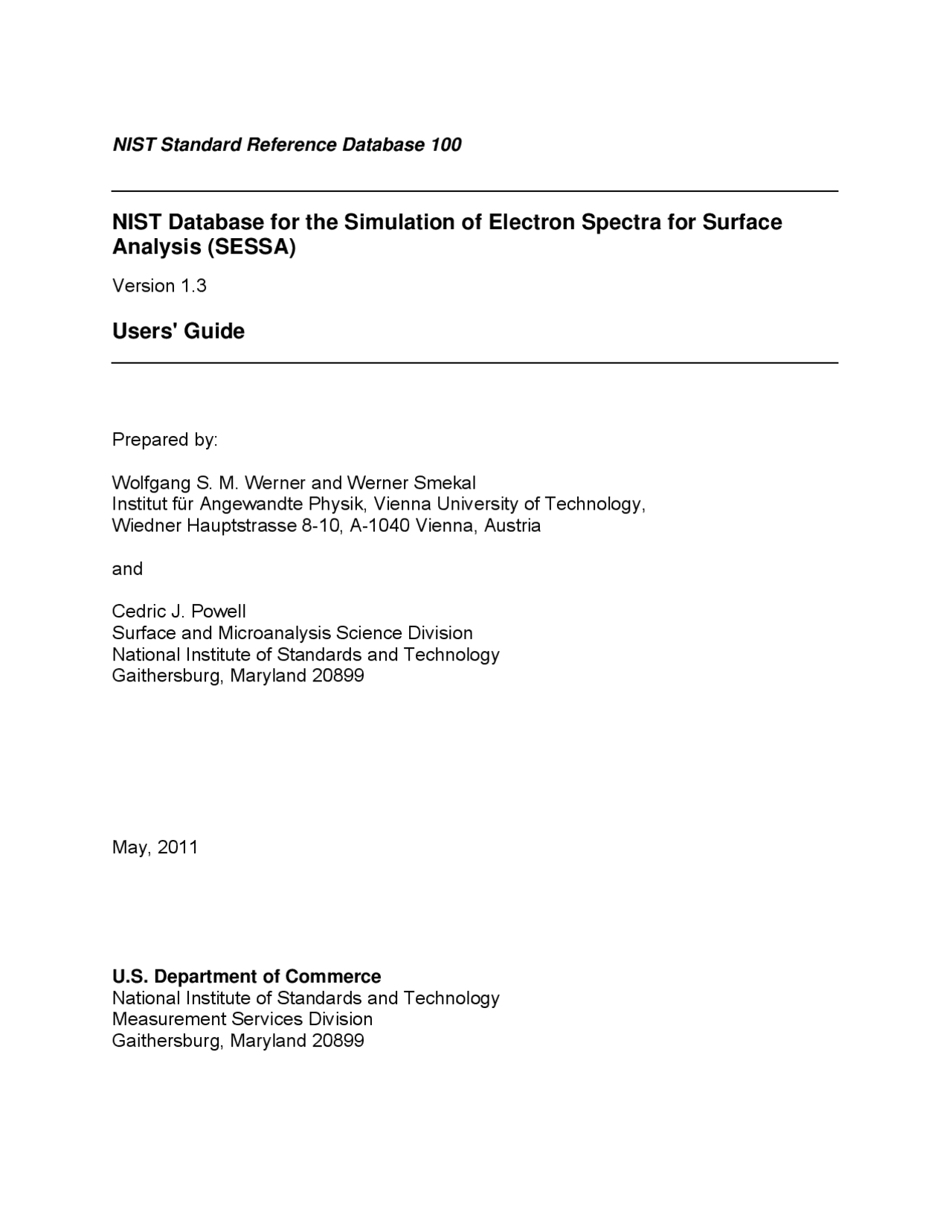 NIST Standard Reference Database 100 - Docsity