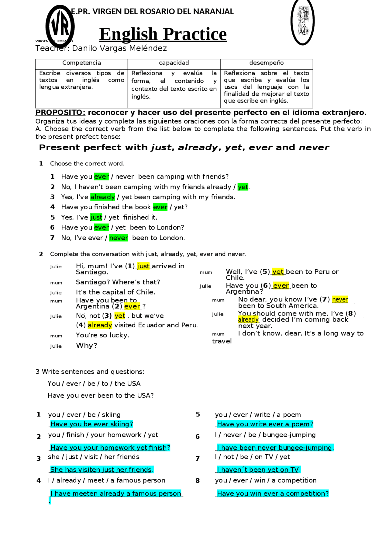 Tareas de ingles prácticas de ingles o ejercicios. | Ejercicios de ...