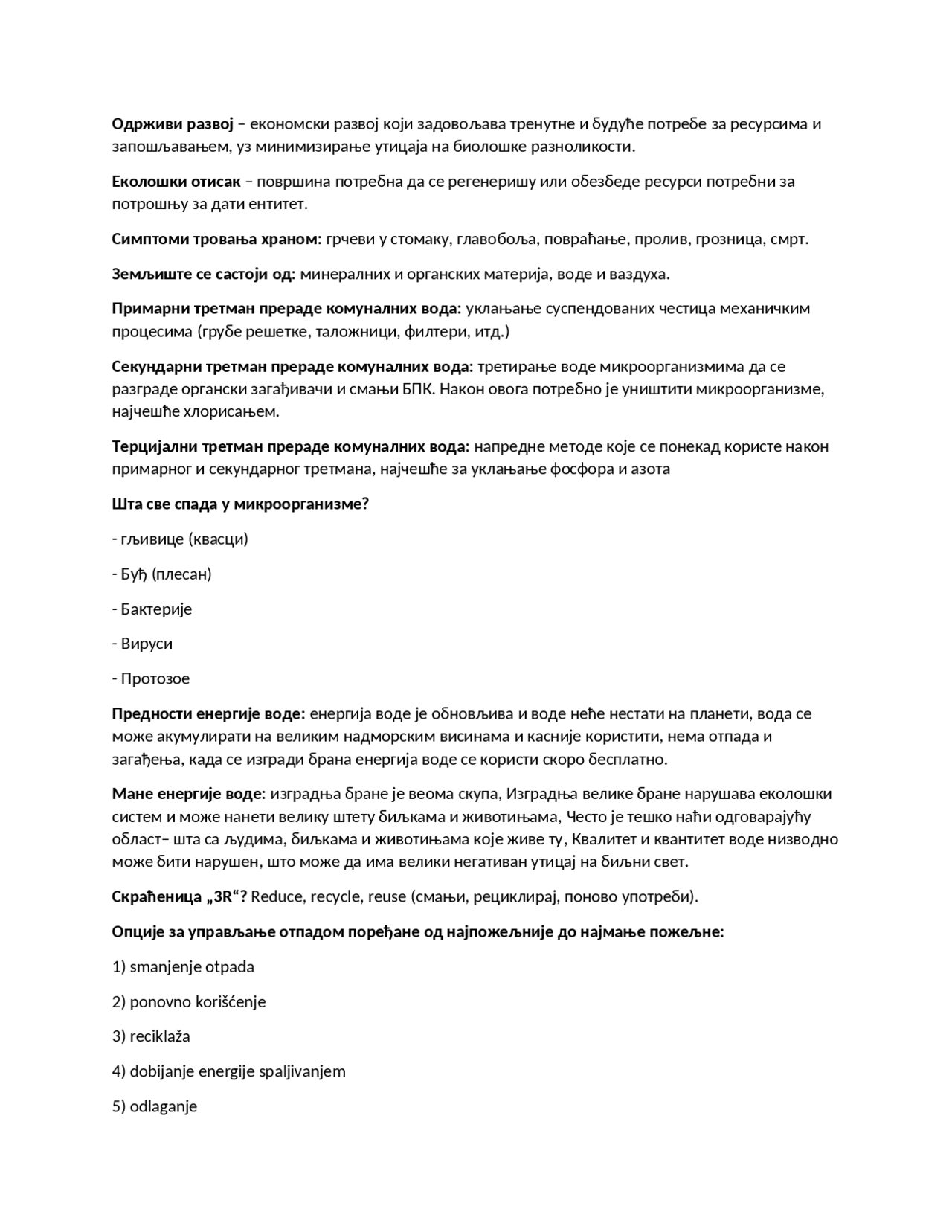 Ekologija Pitanja I Odgovori Skripte Predlog Ekologija Docsity