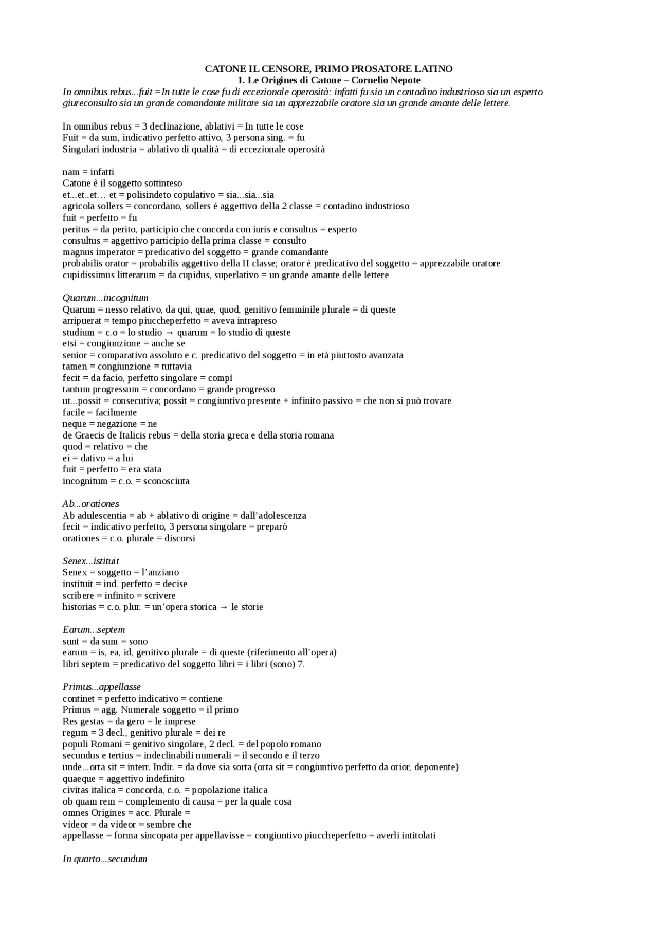 Versioni Analizzate Dellesame Con Il Prof Canobbio Docsity