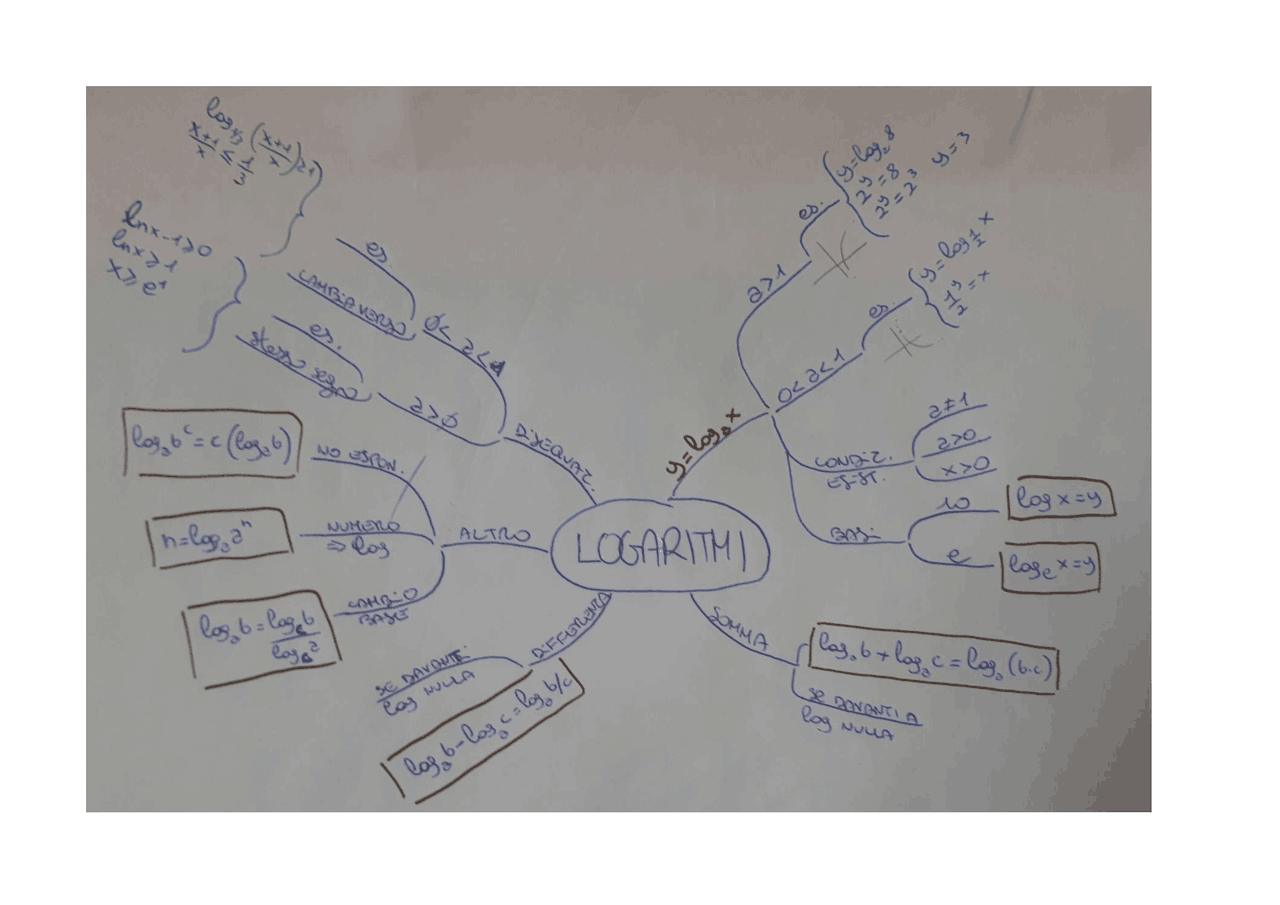 Schema E Formule Sui Logaritmi Docsity