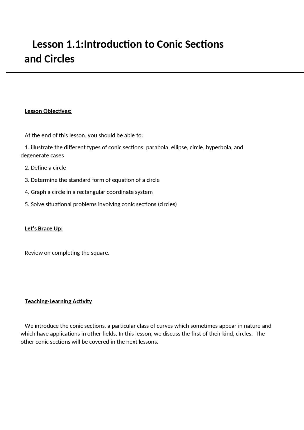 Lesson-3-Ellipses Mathematics Senior High | Lecture notes Mathematics ...