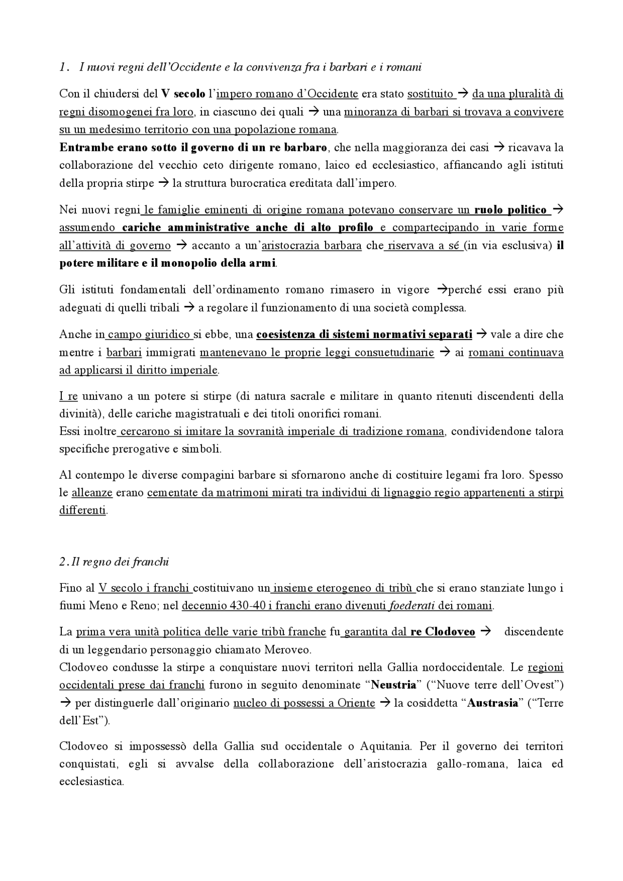 Riassunti Di Storia Medievale Docsity