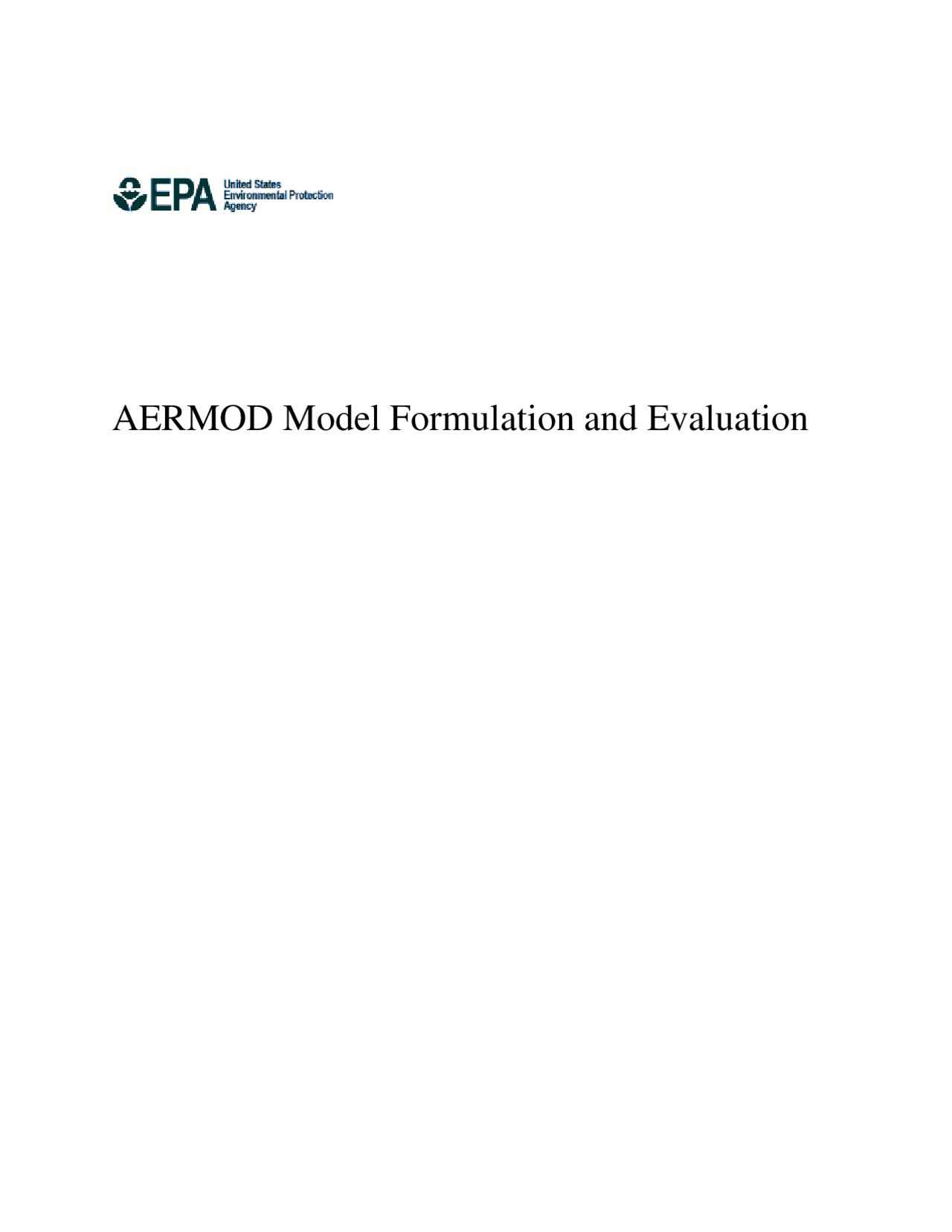 AERMOD Model Formulation and Evaluation | Guide, Progetti e Ricerche ...