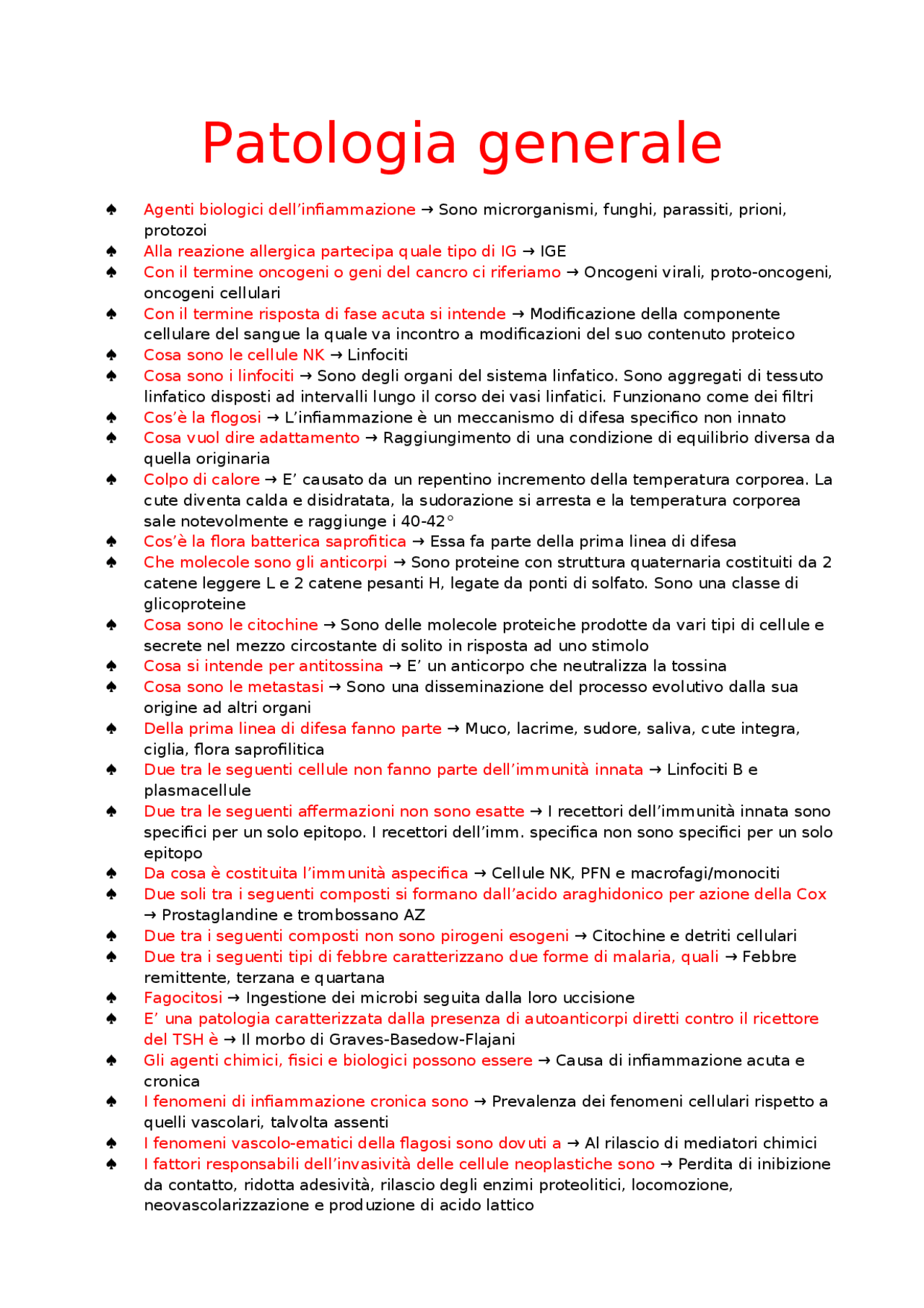 Patologia Generale Appunti Di Patologia Docsity