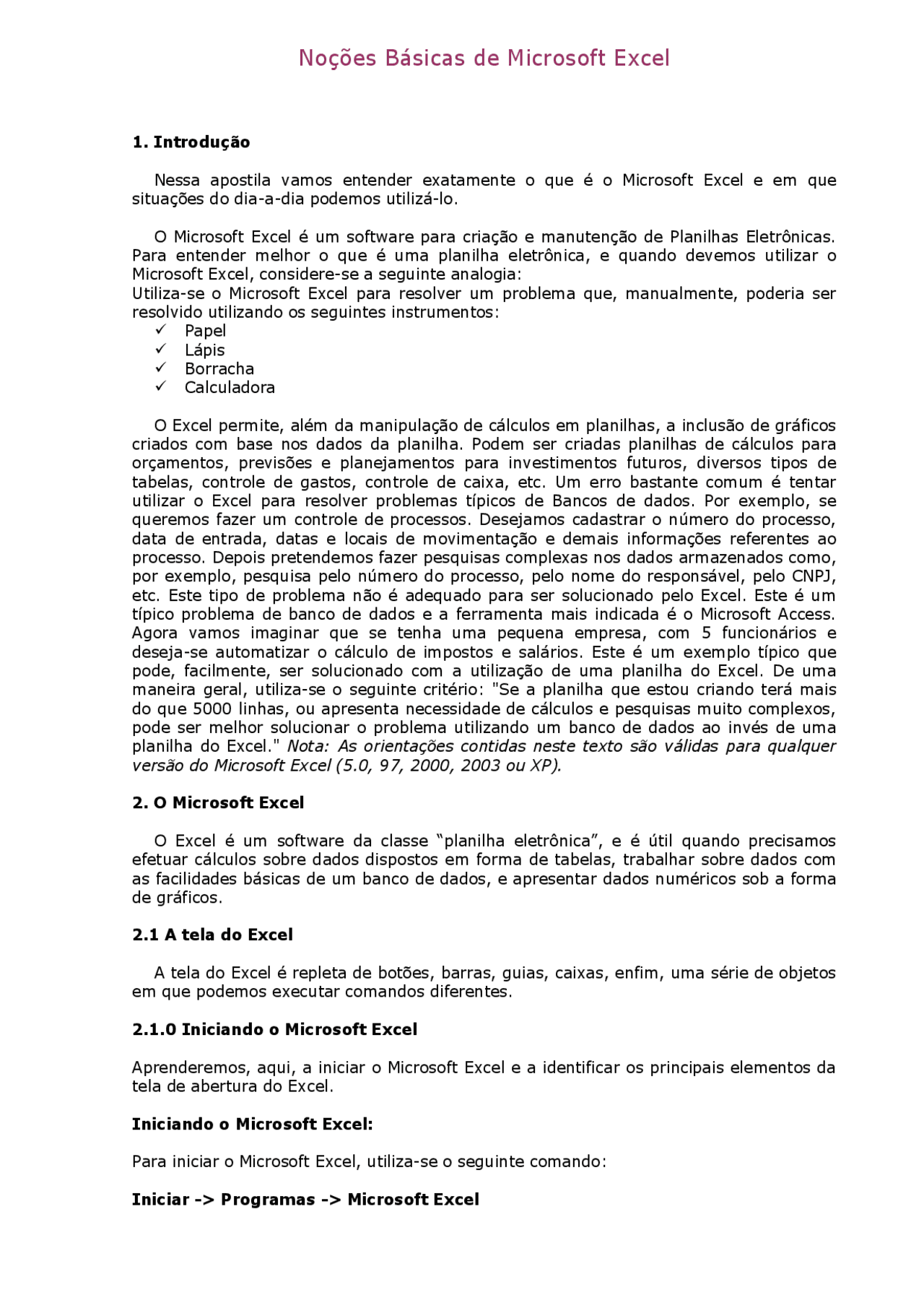 Apostilas Para Ajudar No Excel Manuais Projetos Pesquisas Microsoft