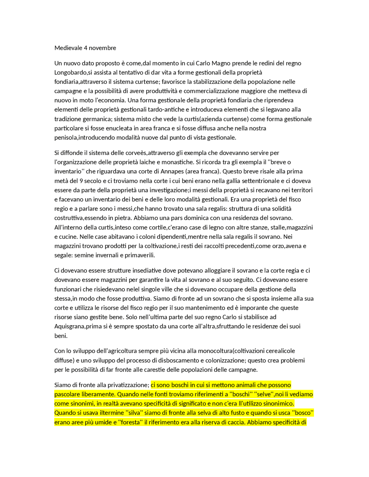 Appunti Storia Medievale Docsity
