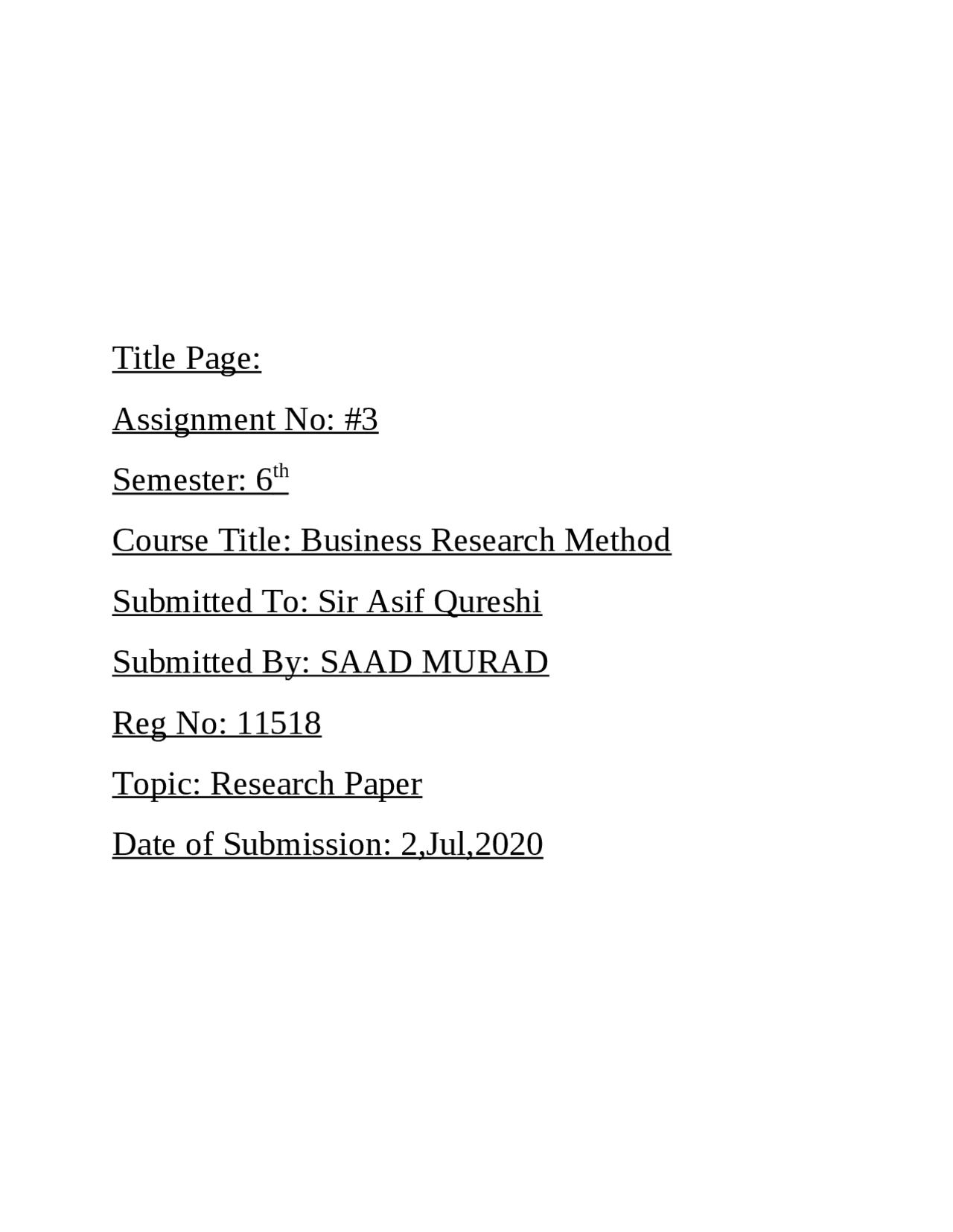 Business Research Methods | Assignments Business Research Methods for ...