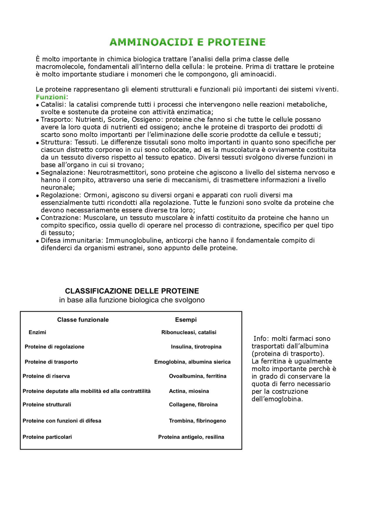 Amminoacidi E Proteine 1 Docsity