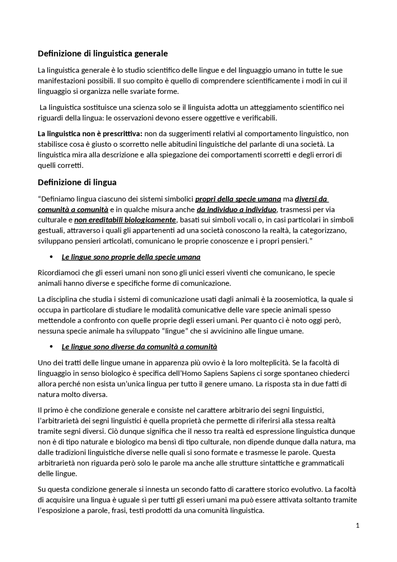 Lingue E Dialetti Appunti Di Linguistica Generale Docsity