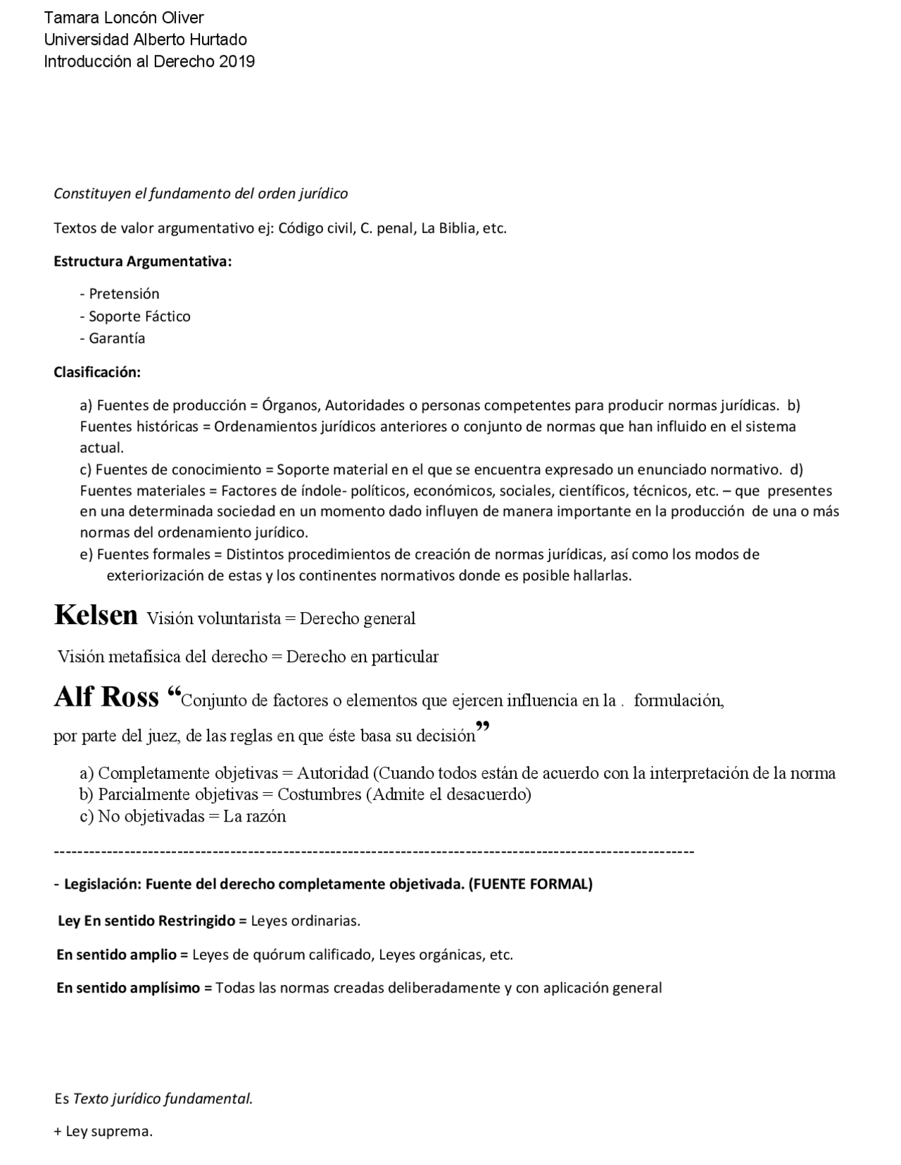 Fuentes Del Derecho Apuntes Clase Docsity