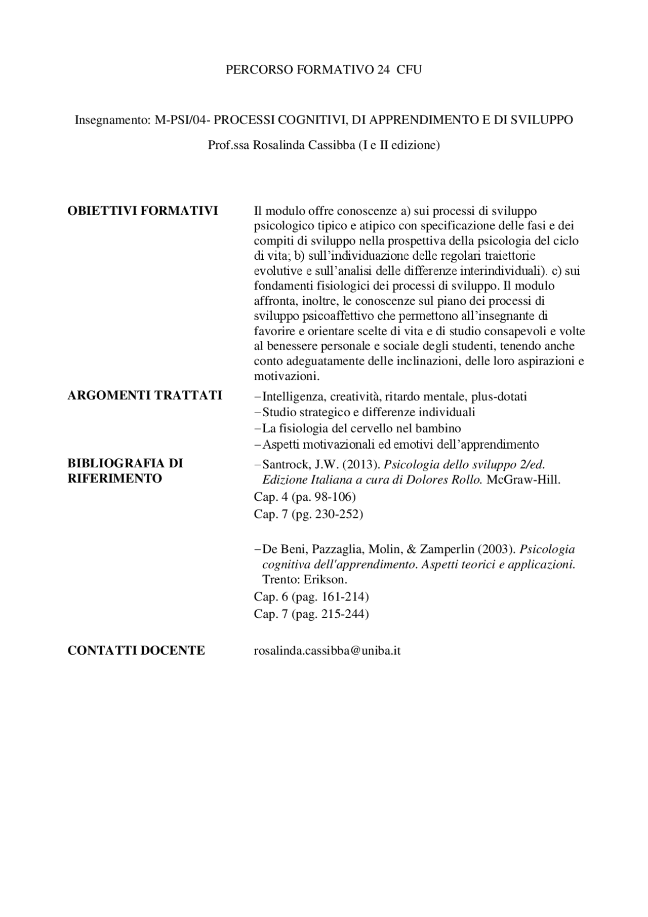 Processi Cognitivi Di Apprendimento Docsity