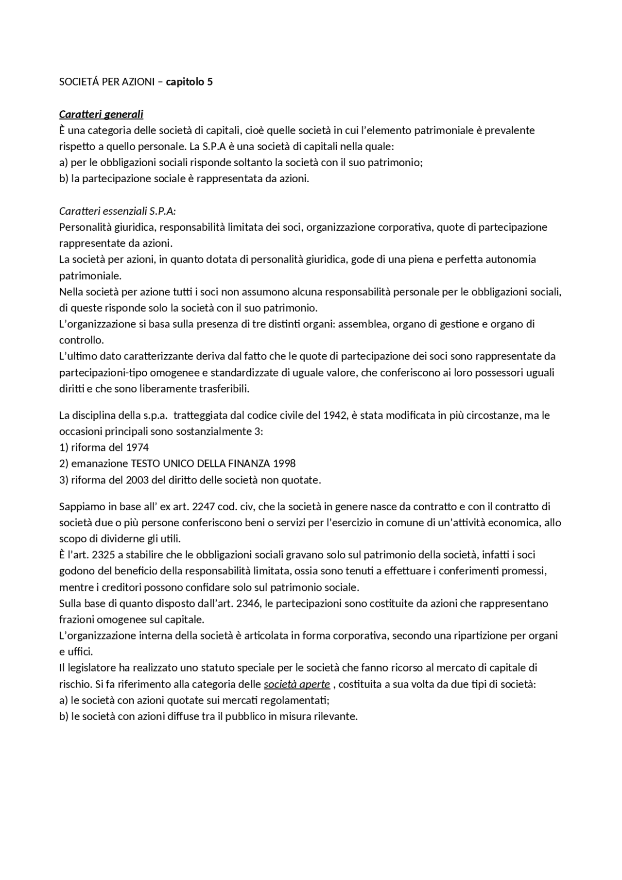 Diritto Commerciale Ii Modulo Docsity