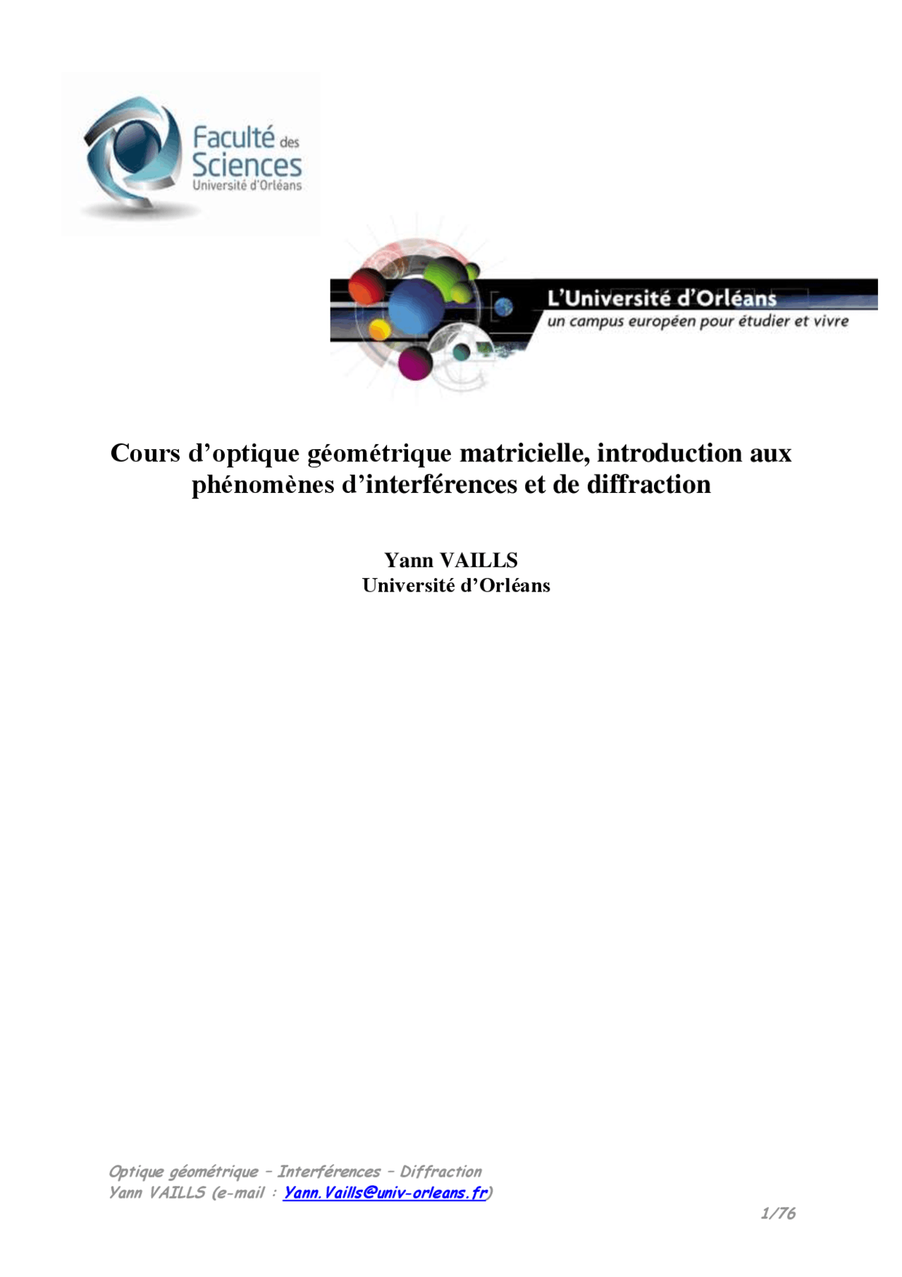 Optique géométrique, interférences et diffraction : Cours et exercices ...
