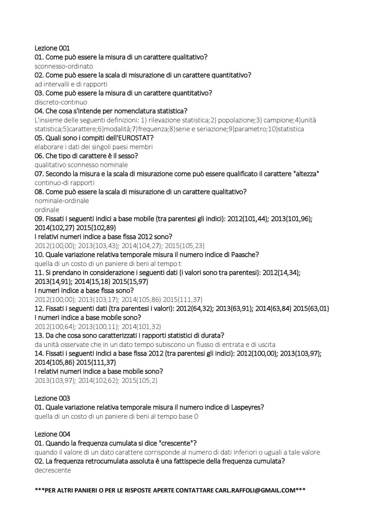 Paniere Statistica Coccarda R Panieri Di Statistica Docsity