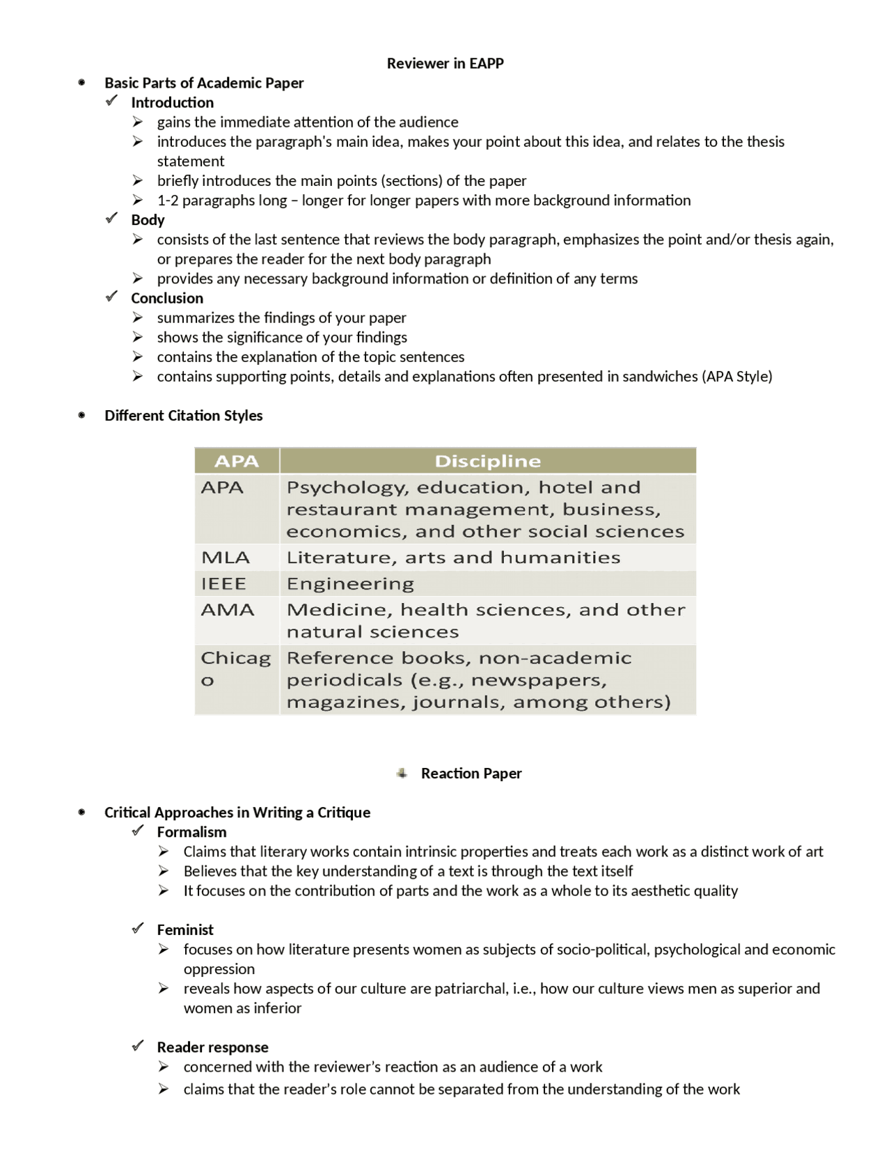 Academic Paper and Movie Review: Structure, Citation Styles, and ...