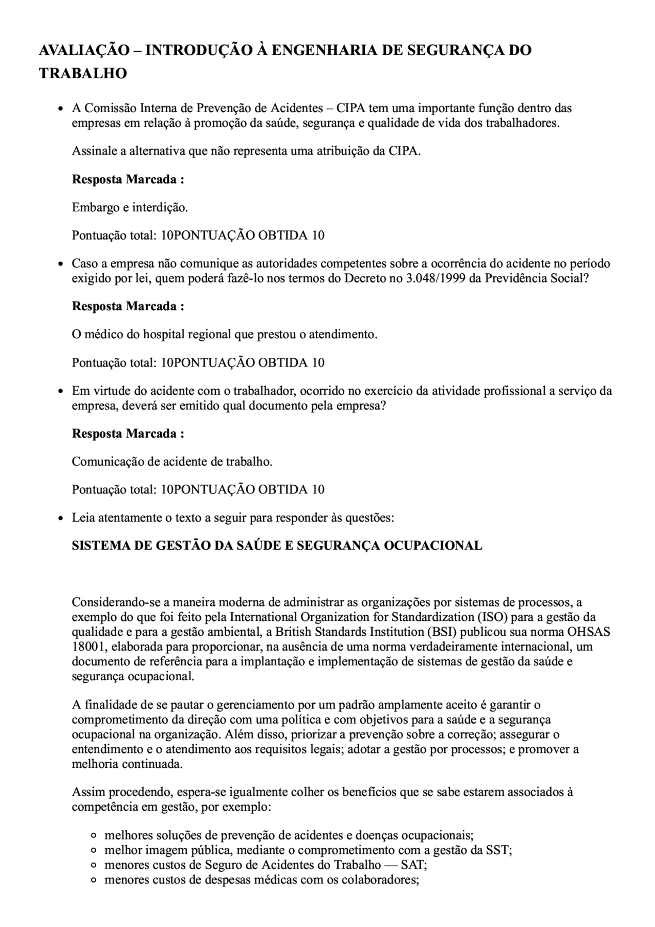 Segurança Do Trabalho Docsity