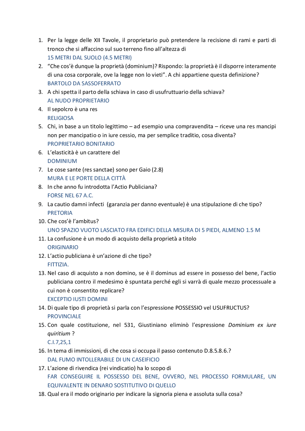 Test Briguglio Diritti Reali Docsity