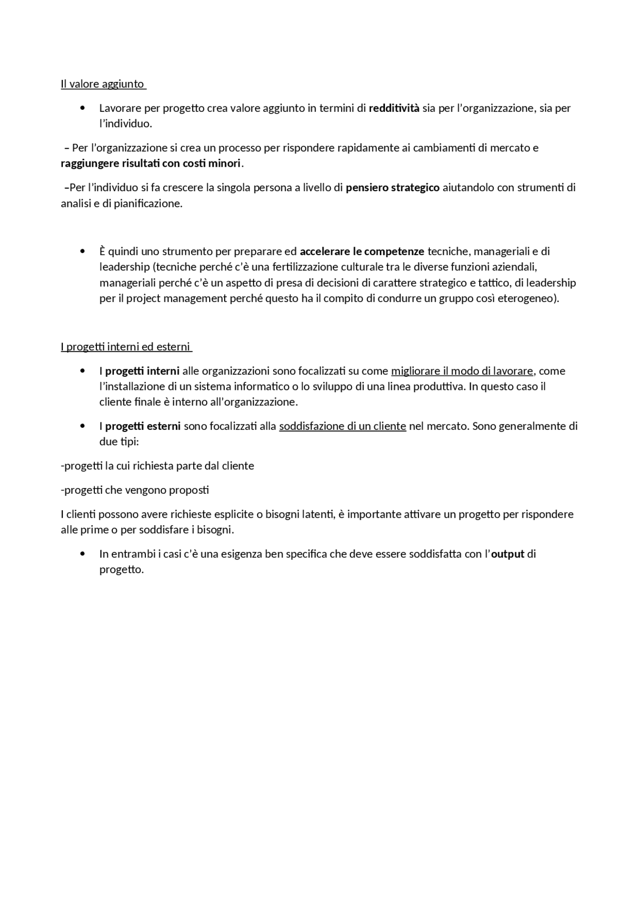 Definizione Di Valore Aggiunto Docsity