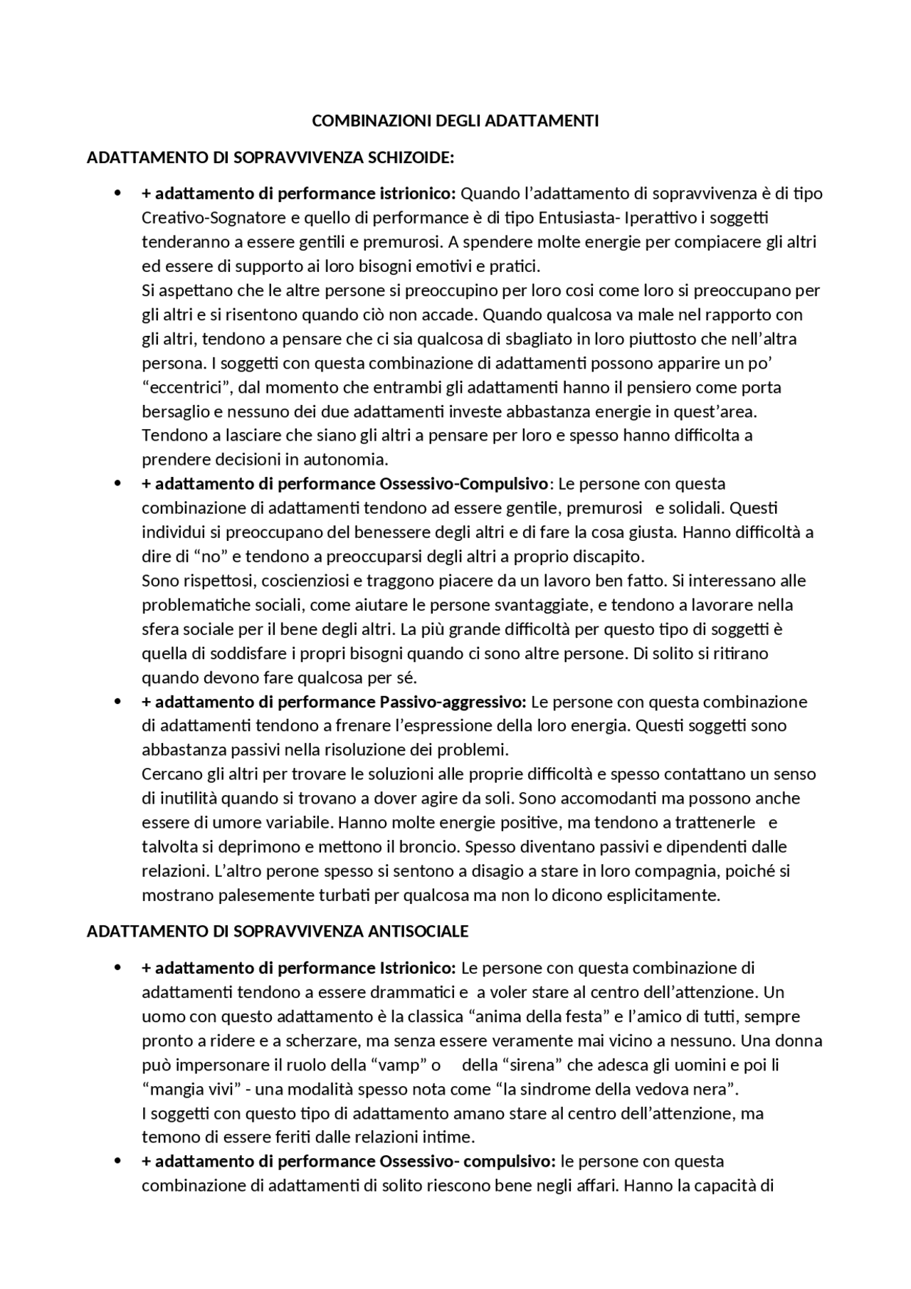Combinazione Adattamenti Di Personalità Docsity