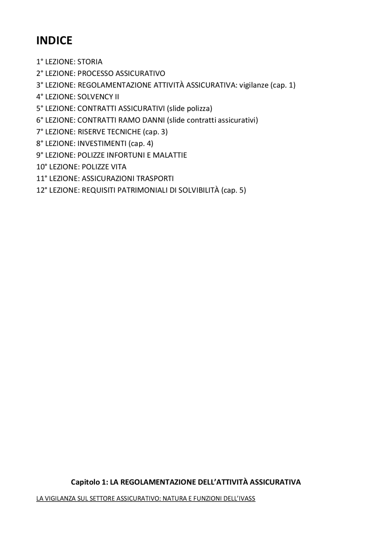 Tecnica Delle Assicurazione Parte Del Profssa Cappiello Docsity