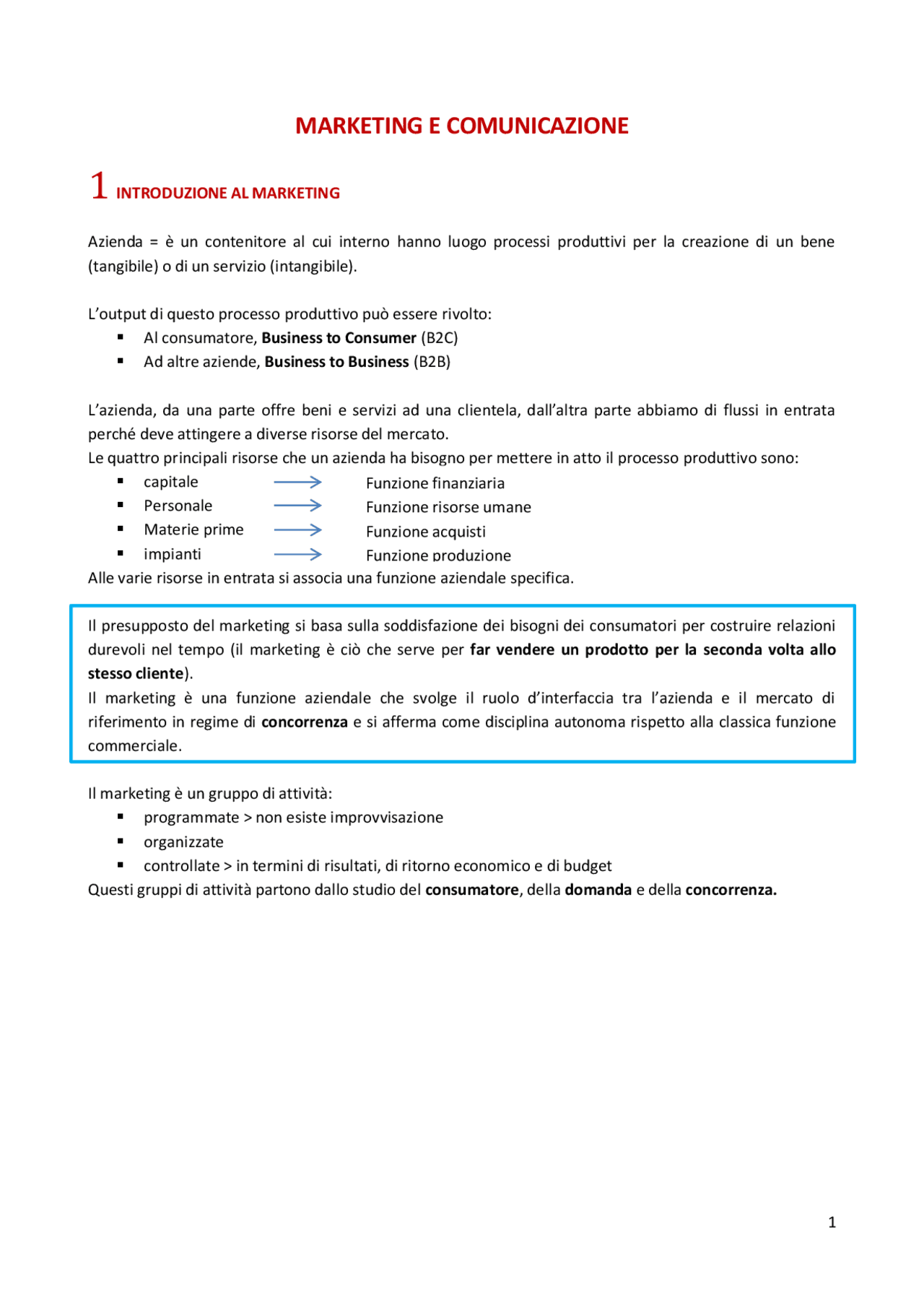 Marketing E Comunicazione Riassunto Docsity