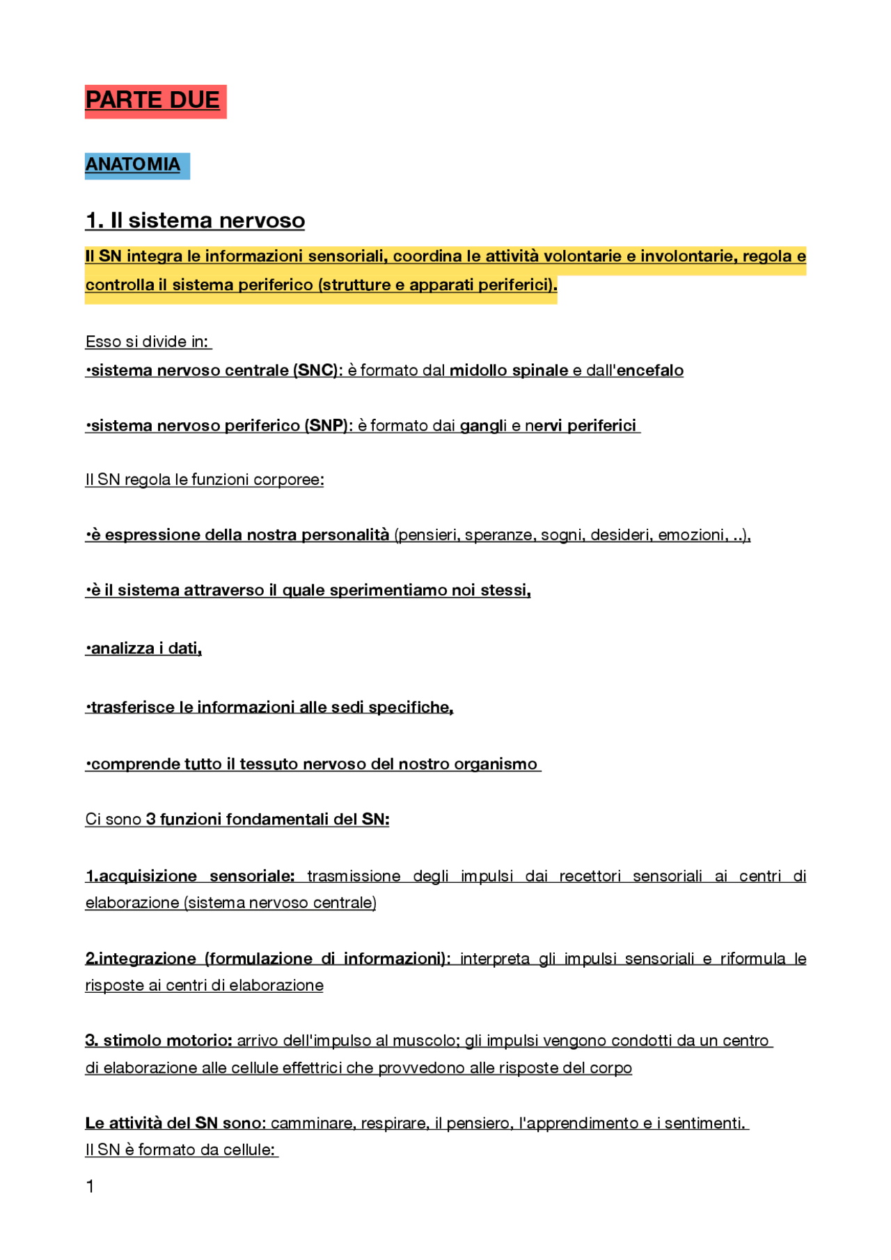 Esame Di Neuroscienze Docsity