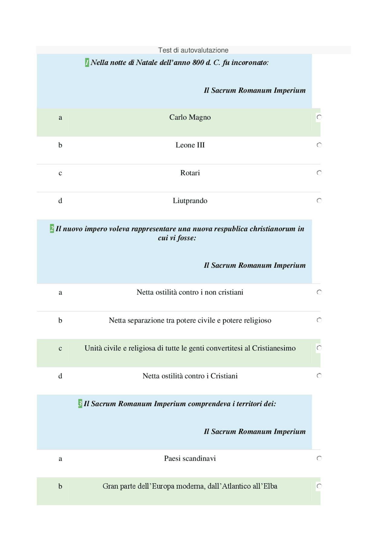 Quiz Storia Del Diritto Medievale E Moderno L14 Unimercatorum Docsity