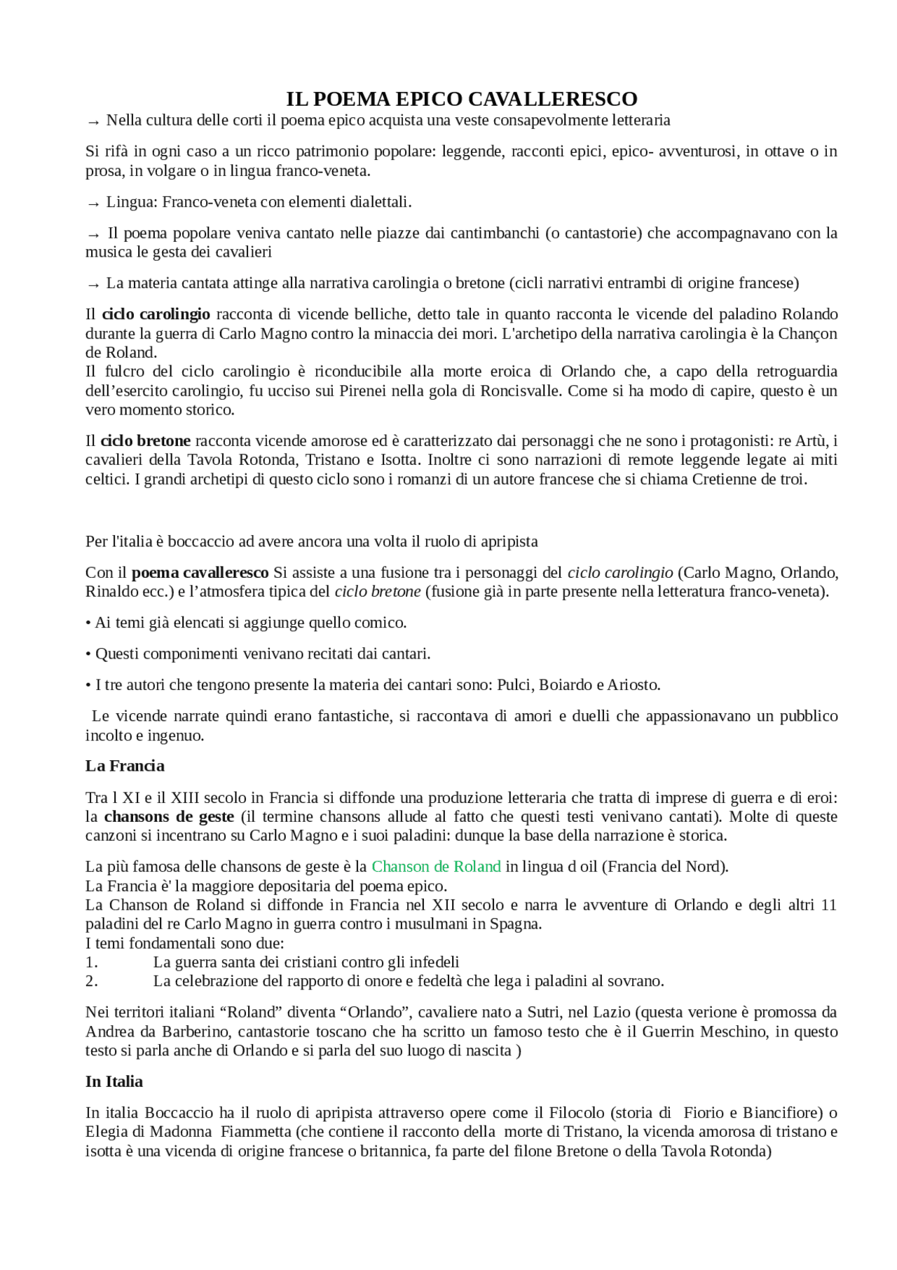 Poema Epico Cavalleresco E Ariosto Nicola Bonazzi Docsity