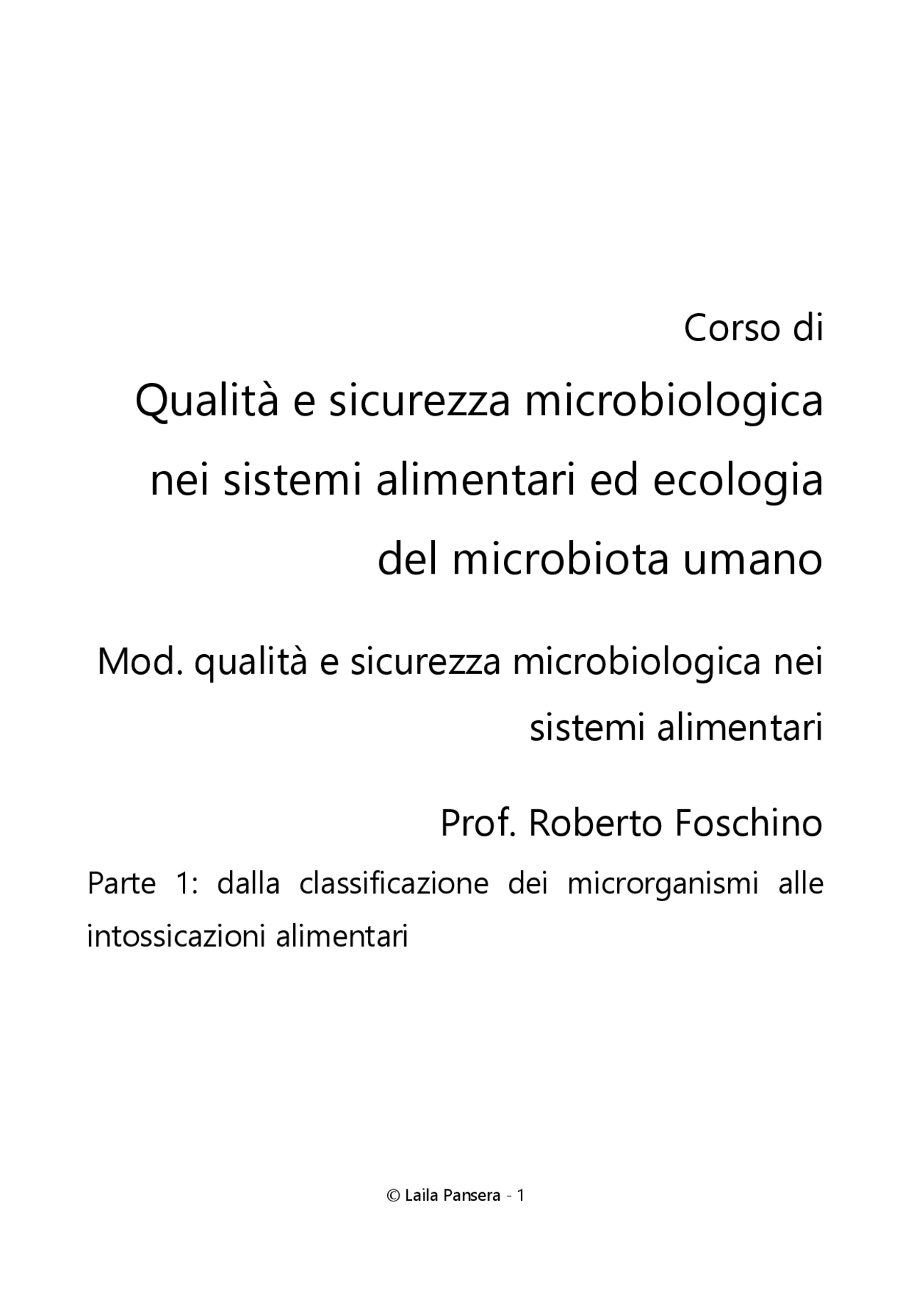 Qualità E Sicurezza Microbiologica Nei Sistemi Alimentar Parte 1 Docsity
