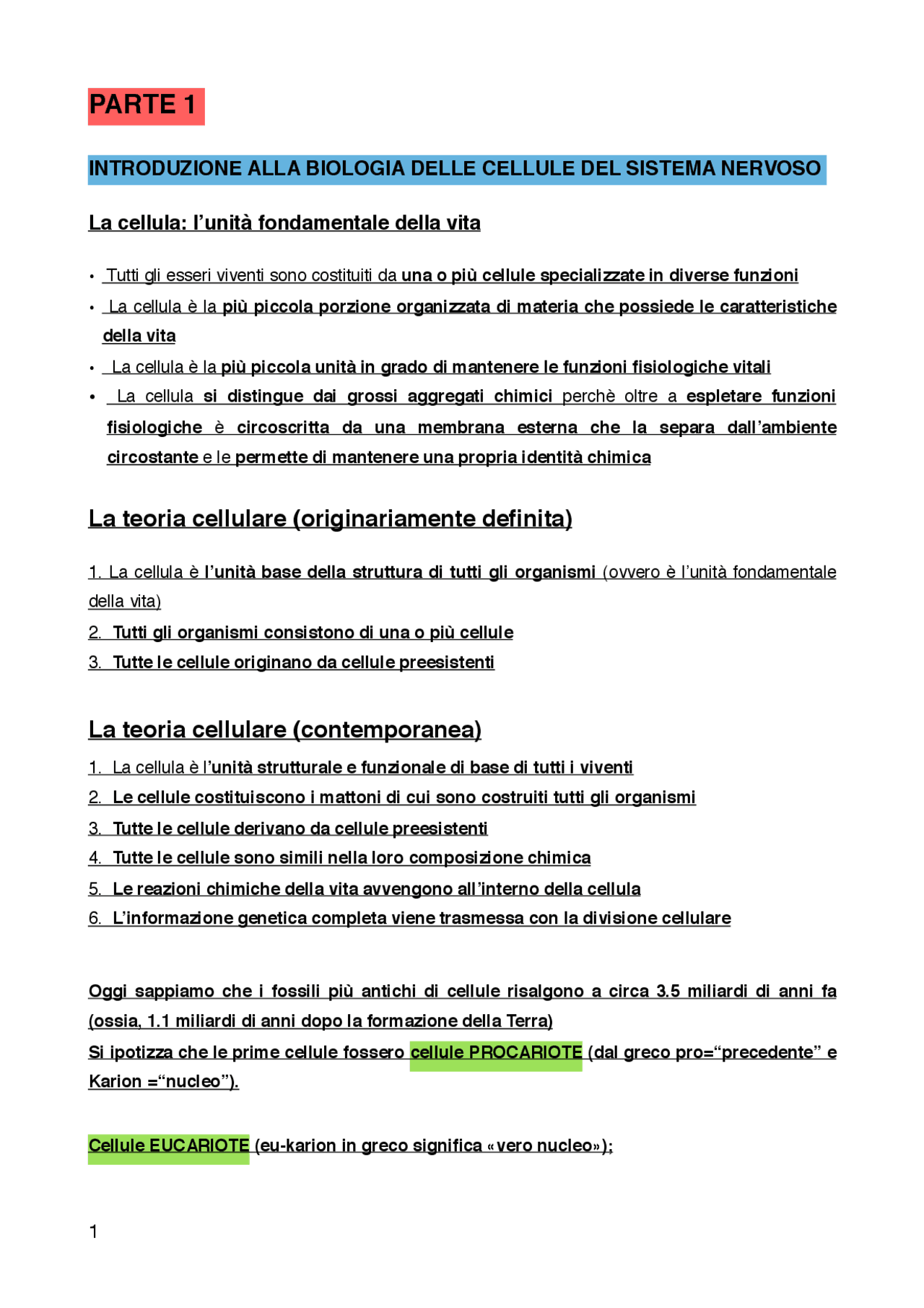 Prima Parte Esame Di Neuroscienze Docsity