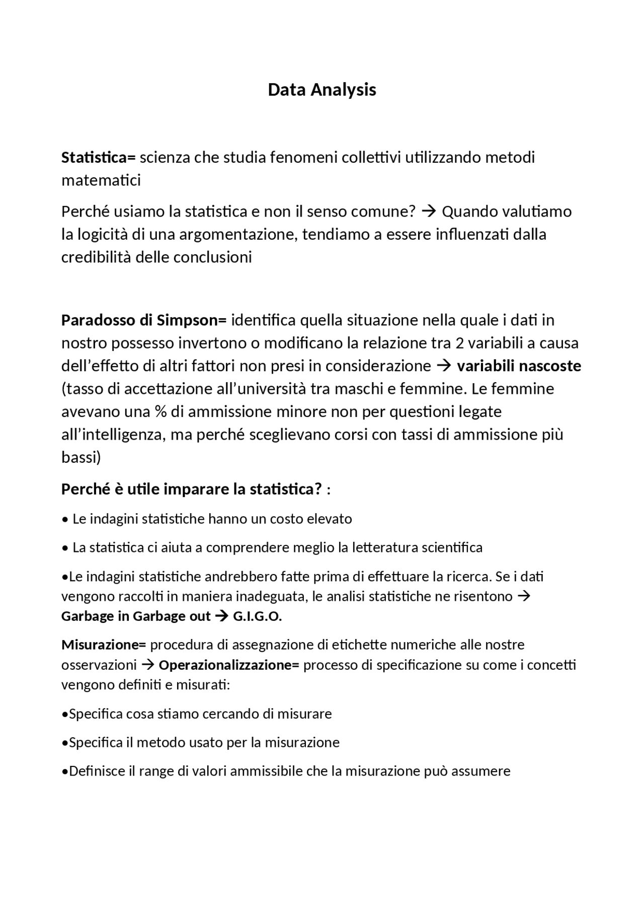 Appunti Data Analysis Laboratory - Docsity