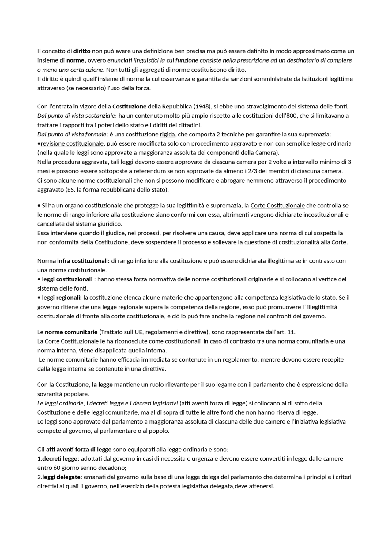 Fonti Diritto Privato Docsity