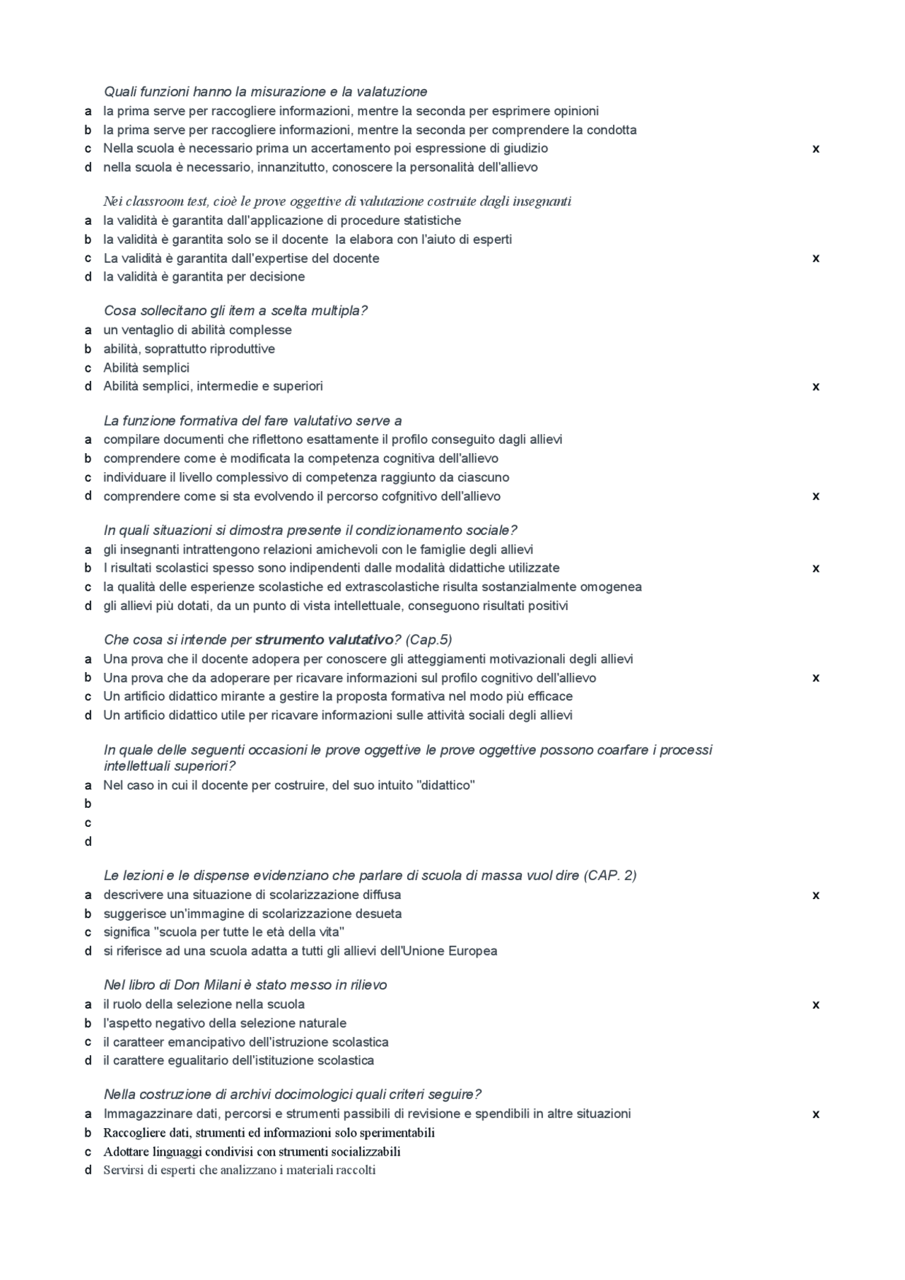 Domande E Risposte Di Docimologia Docsity