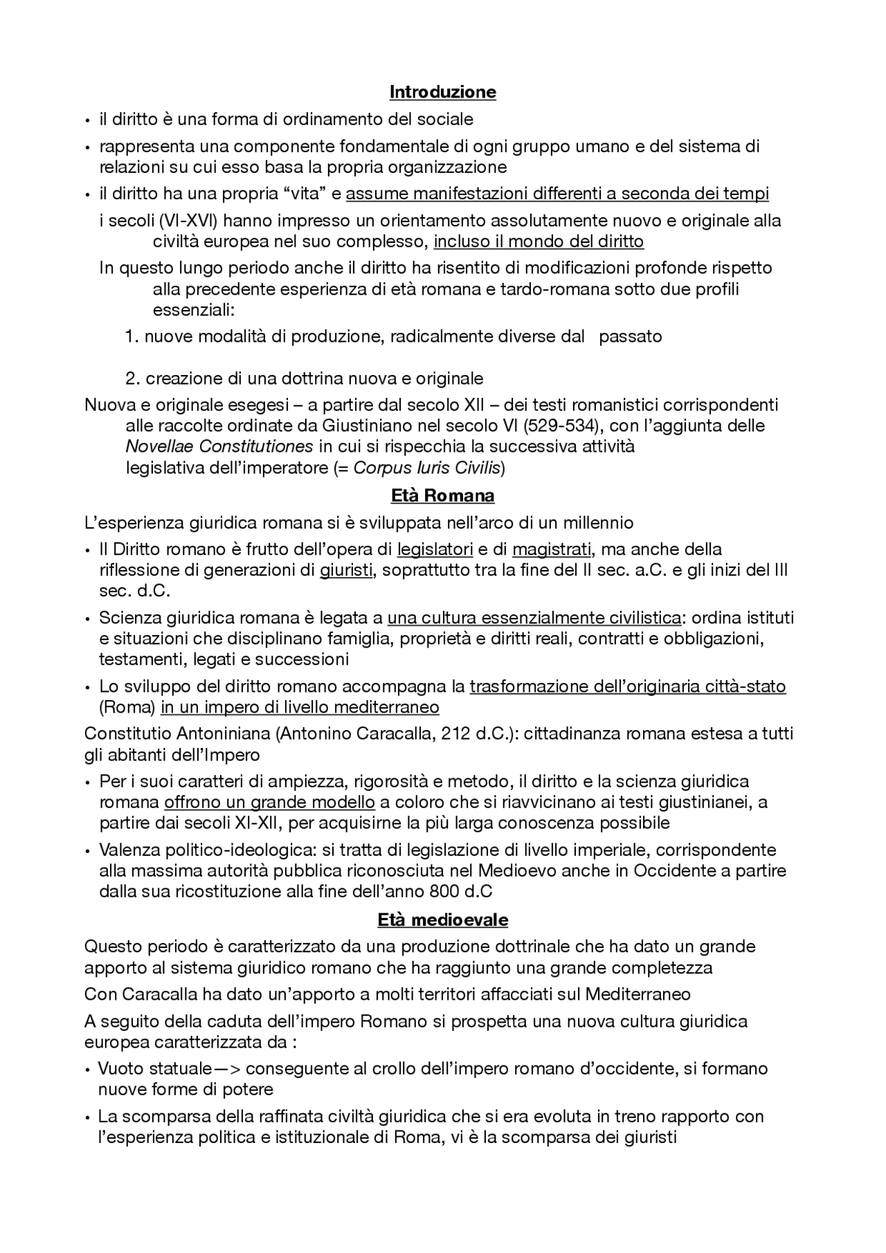 Storia Del Diritto Medioevale E Moderno Docsity