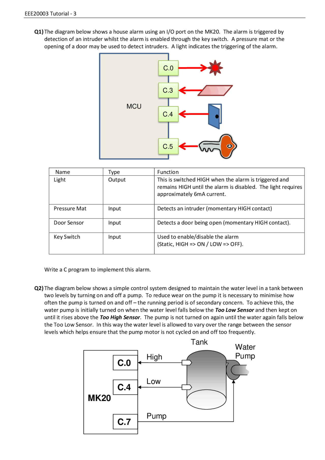 Tutorial 3 Embedded Microcontrollers Docsity