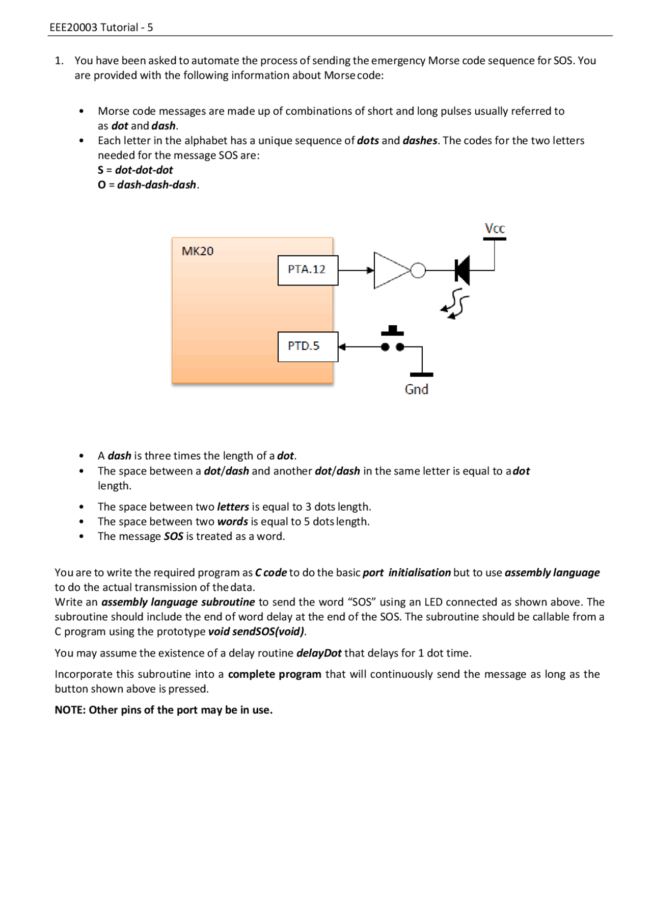 Tutorial 5 Embedded Microcontrollers Docsity