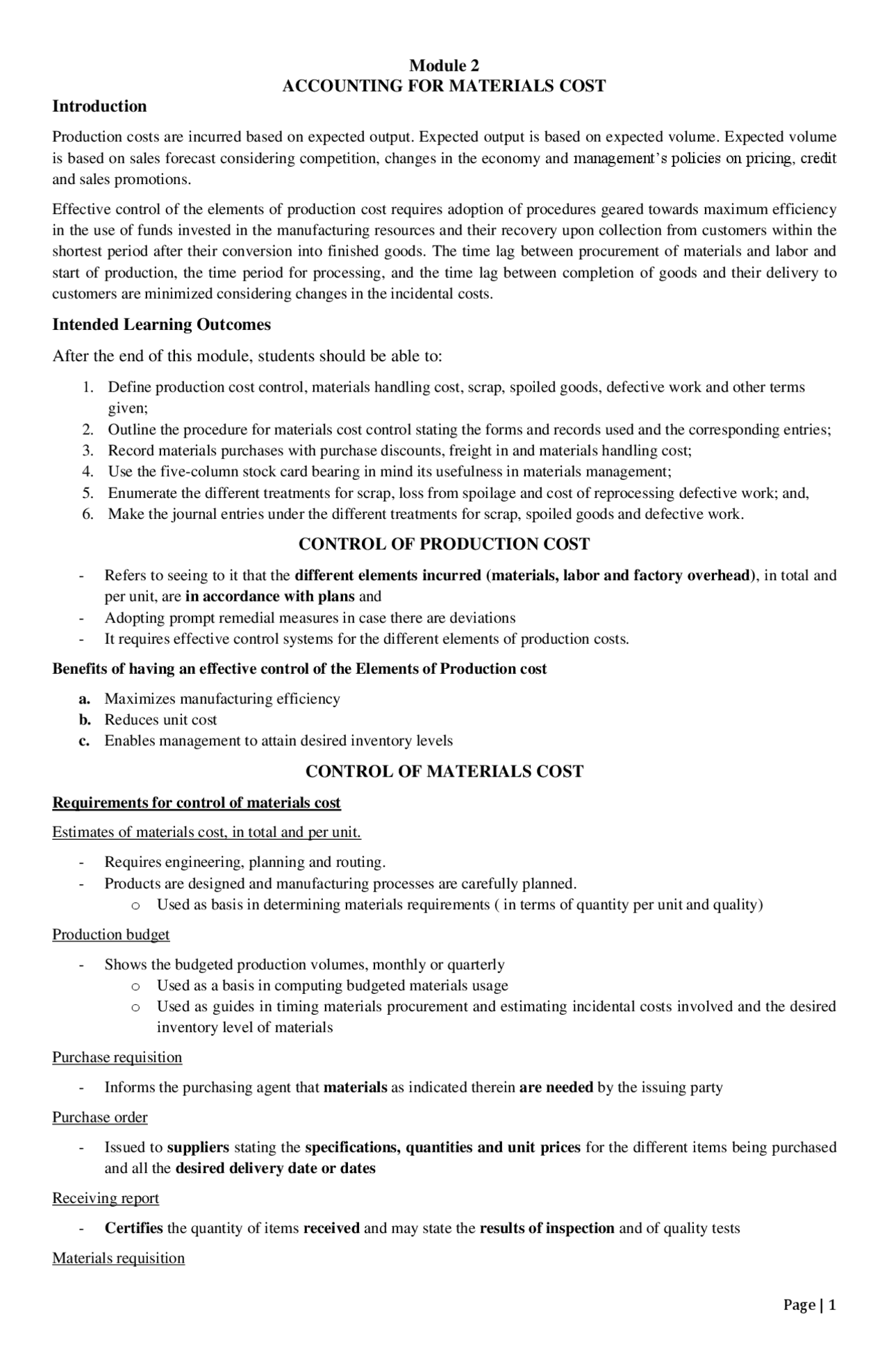 Accounting For Materials Exercises Accounting Docsity