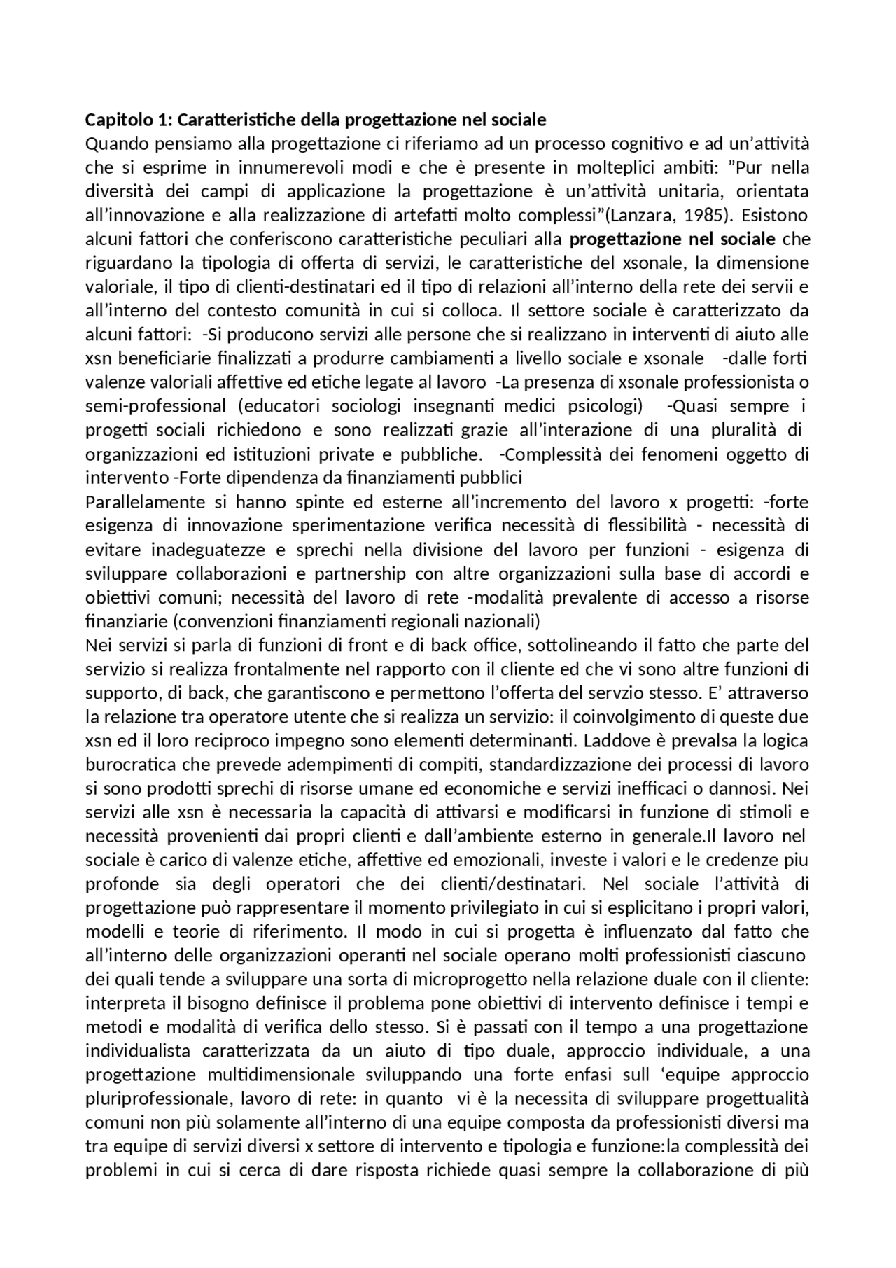 Progettazione Dei Servizi Sociali Docsity