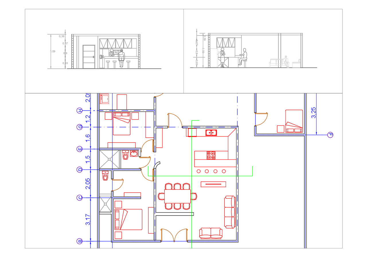 PLantas y cortes de una casa - Docsity